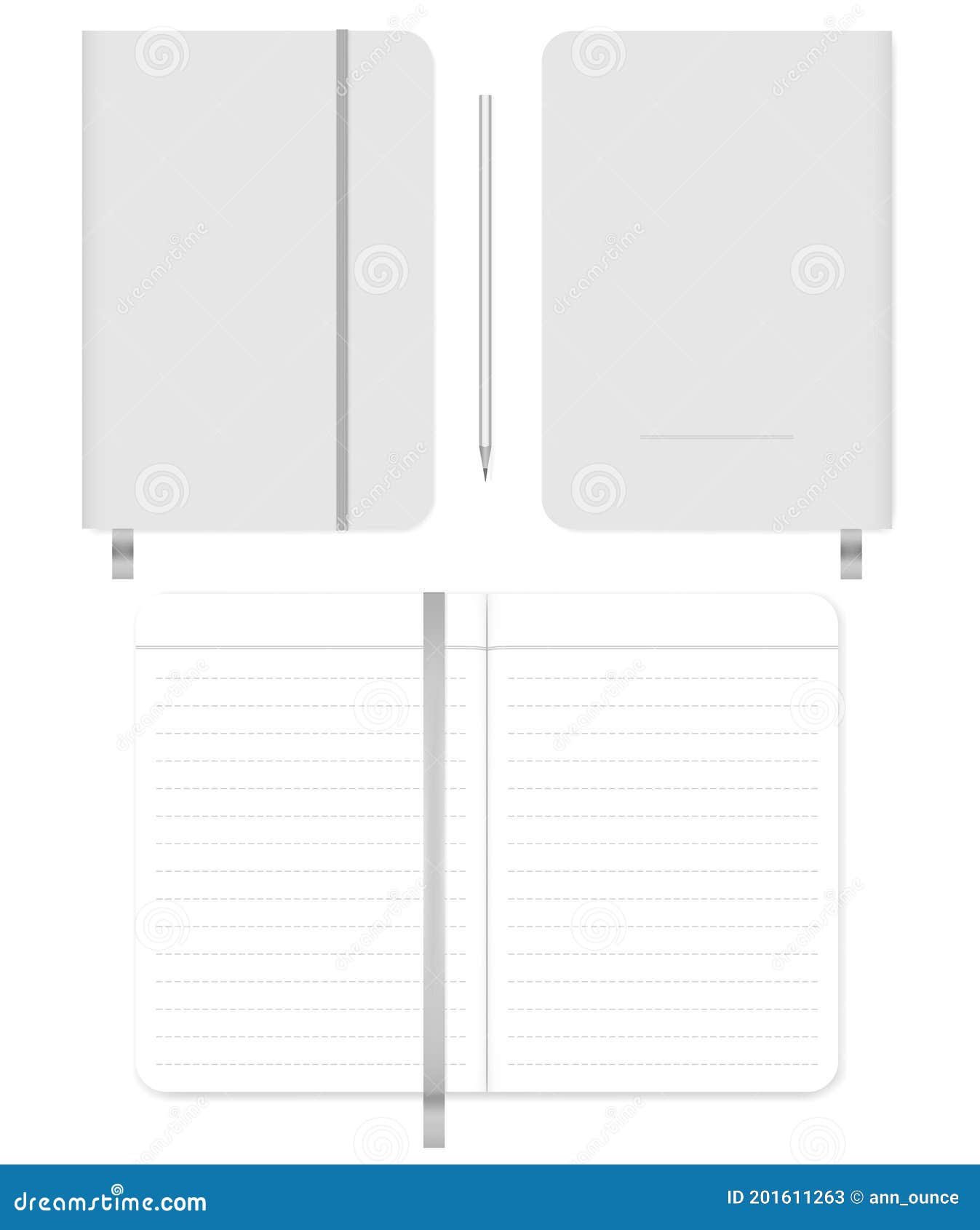 Open and Closed Note Book with Ribbon Bookmark Vector Mock-up Stock ... Open and Closed Note Book with Ribbon Bookmark Vector Mock-up Stock ...