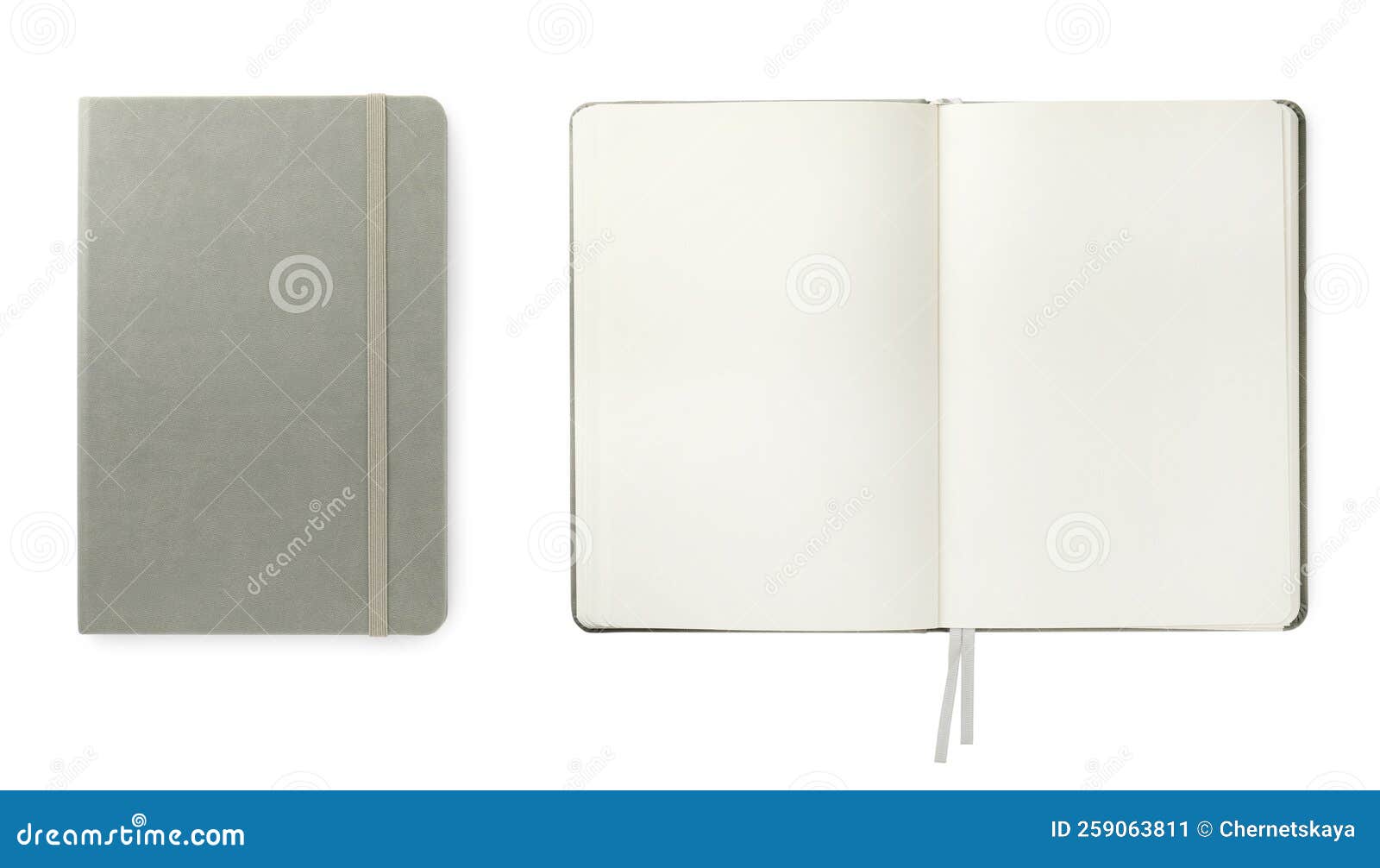 Open and Closed Notebooks on White Background, Top View. Banner Design ...