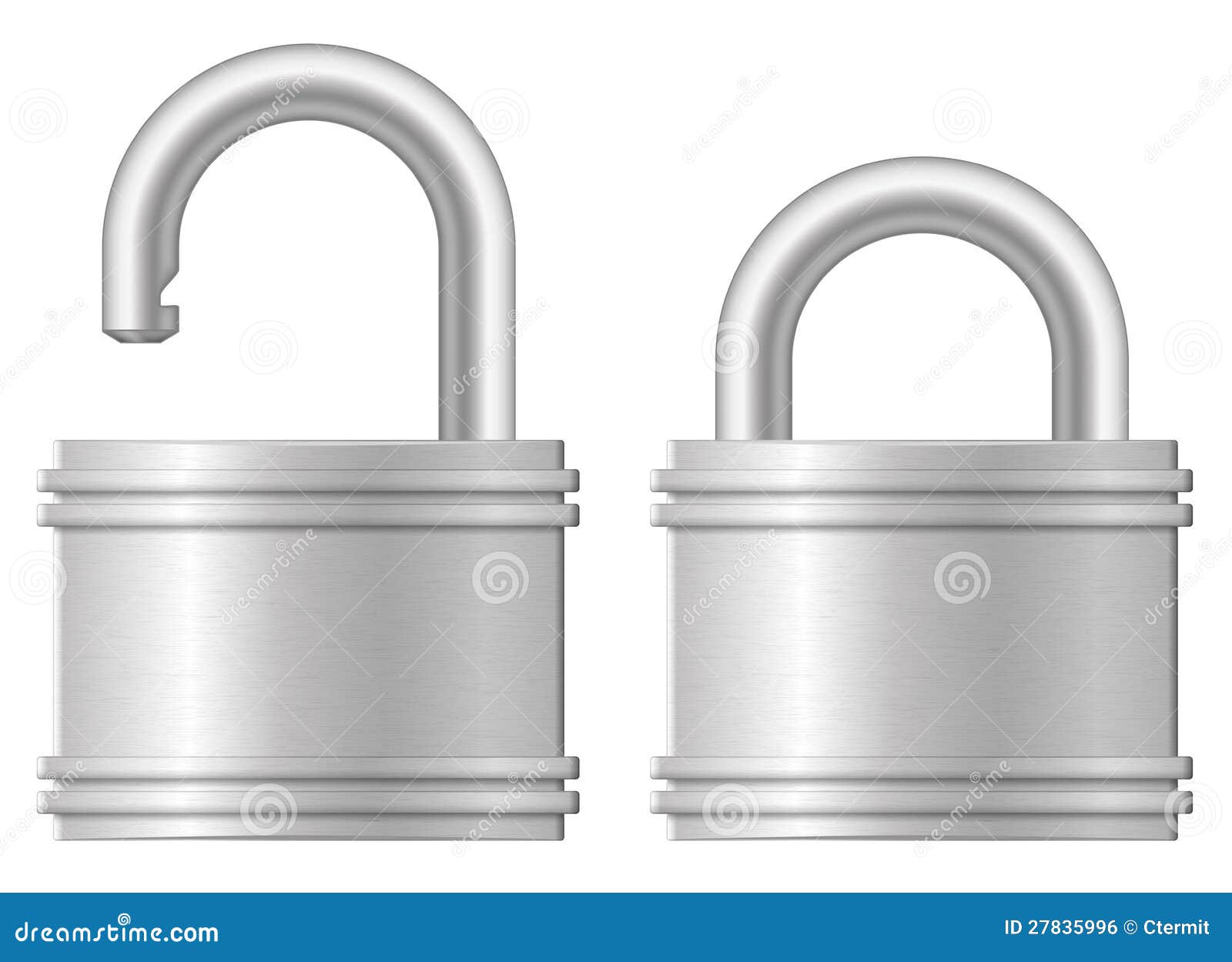 Open and closed padlocks stock vector. Illustration of mechanism - 27835996