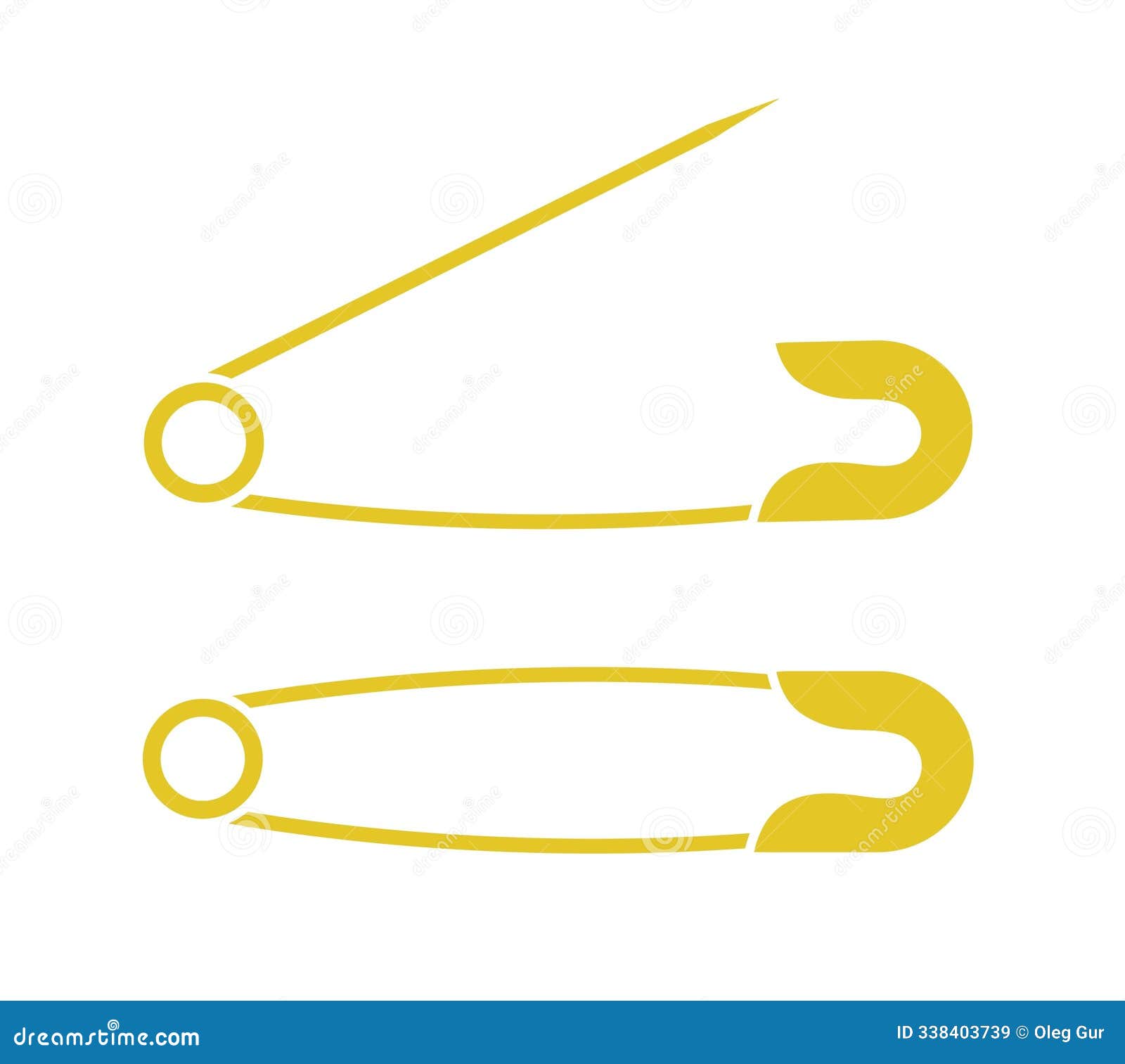 Open and Closed Pin. Isolated Pin on White Background Stock ...