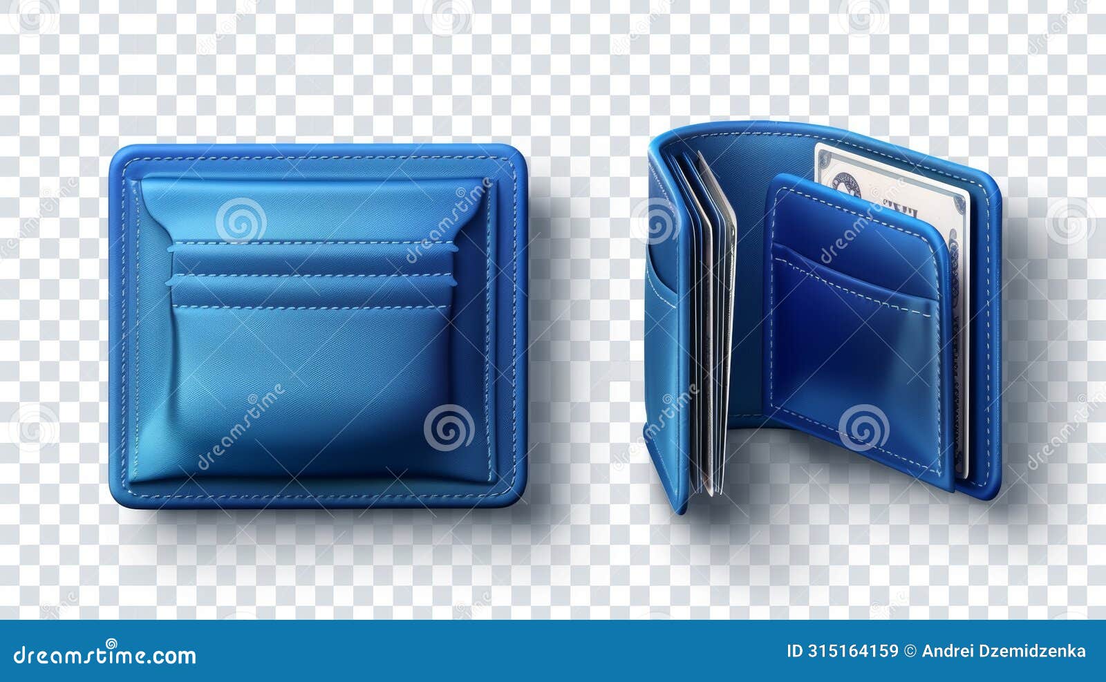 Blue Wallet With Stacks Paper Money Cash Icon Isolated On Transparent ...