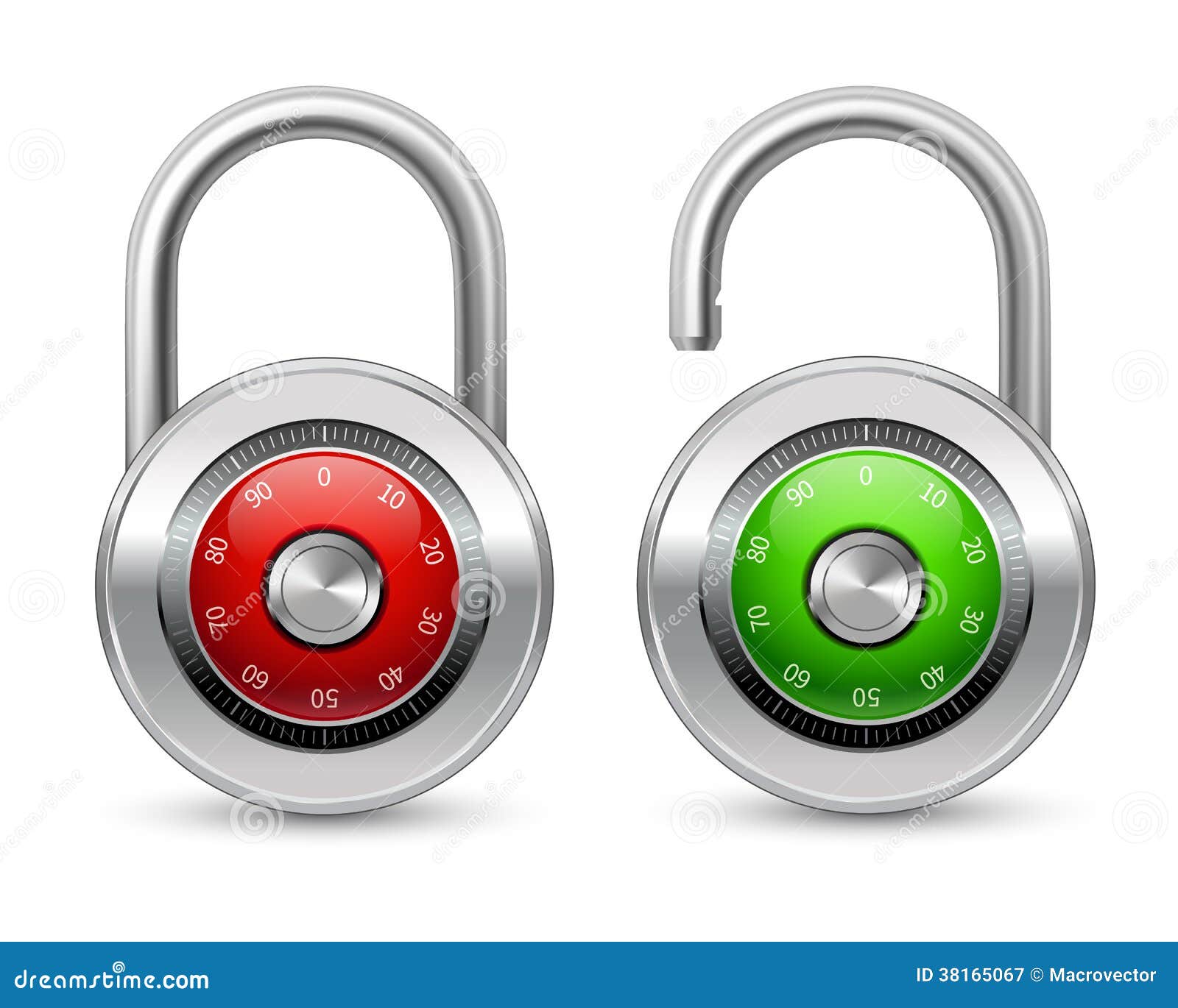 Open and Closed Realistic Lock Icon Stock Vector - Illustration of code ...