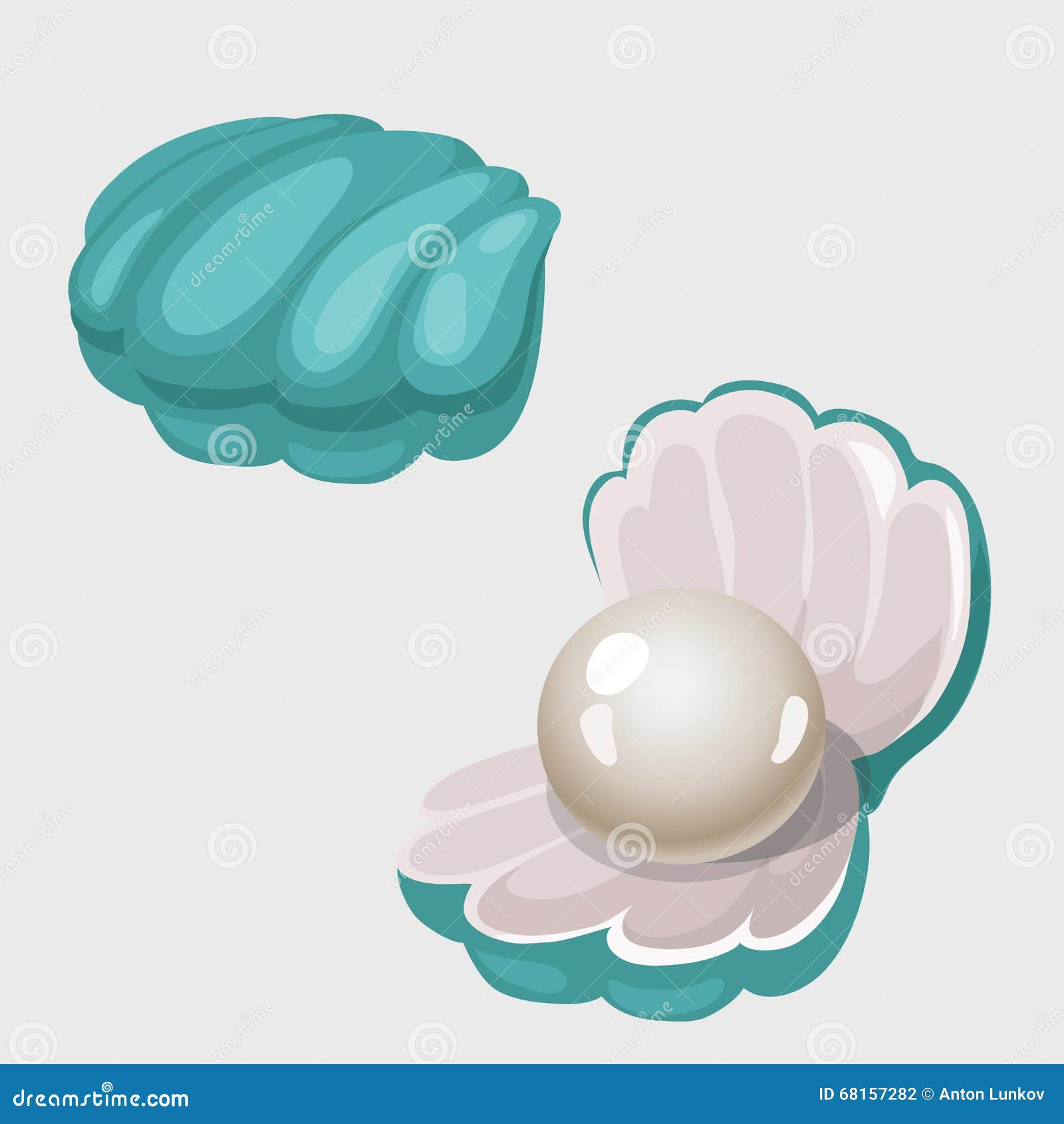 Closed Sea Shell Icon. Scallop, Edible Shellfish And Seafood. Simple ...