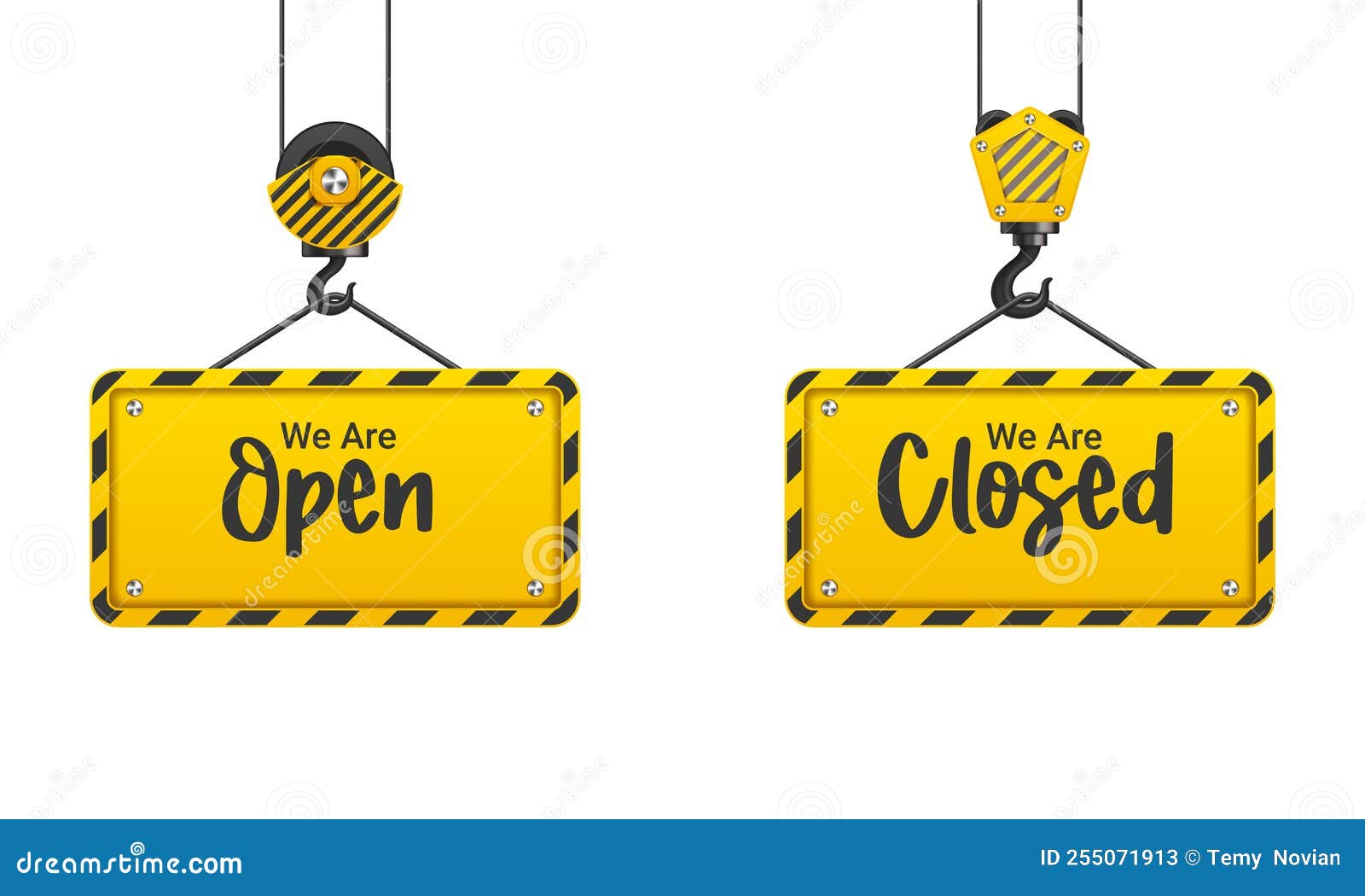 Open and Closed shop sign stock illustration. Illustration of message ...