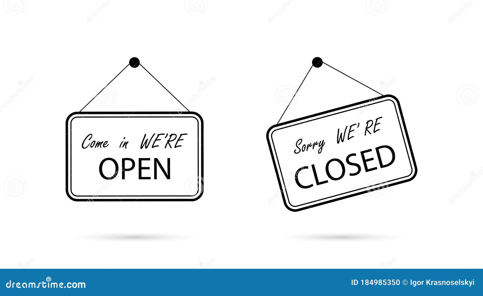 Open and Closed Sign Board, Isolated. Open with Closed Signboard in ...