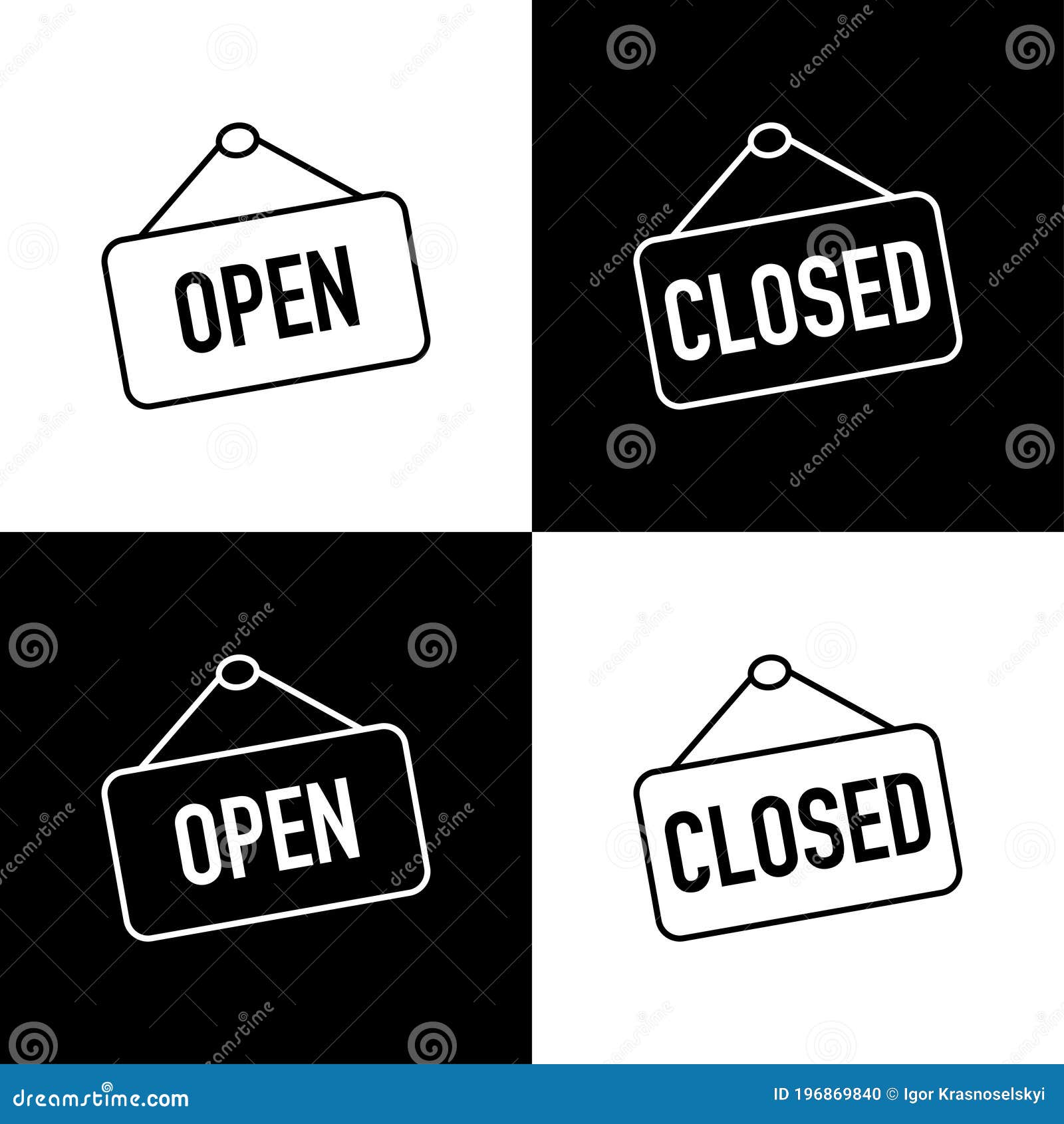 Open and Closed Sign Boards. Open or Closed Sign Board, Isolated Stock ...