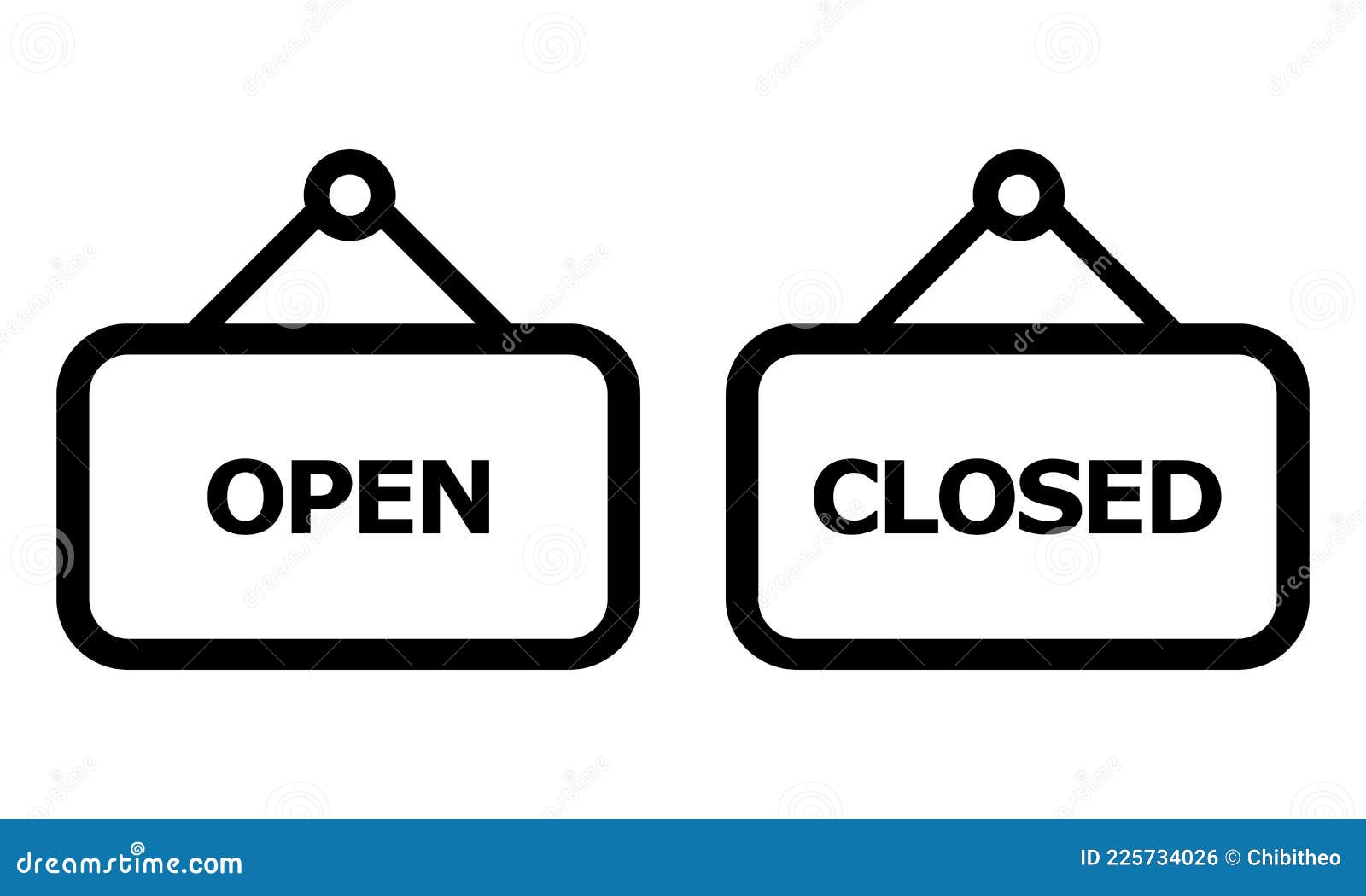 Open and Closed Sign in Flat Design Style. Vector Illustration Stock ...