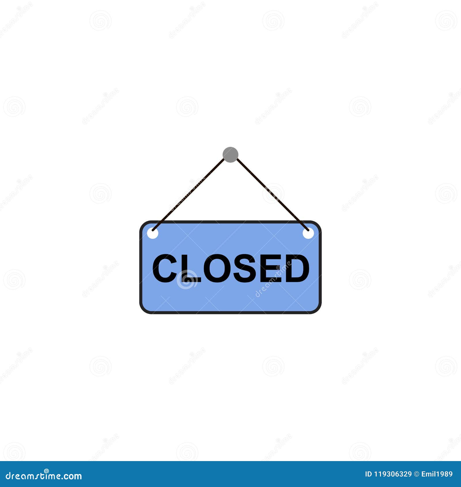 Closed sign fod door stock illustration. Illustration of background ...