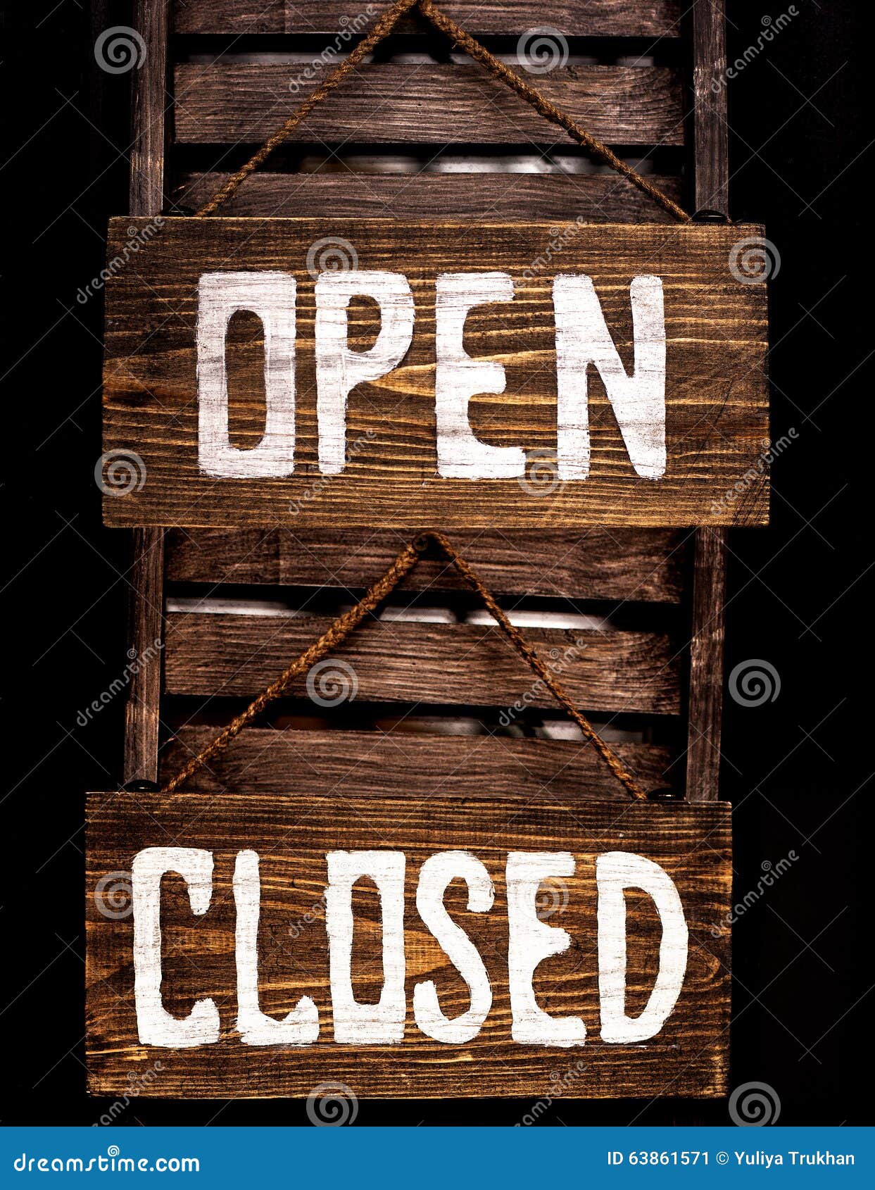 Open Closed Sign Hanging in a Door Stock Image - Image of retro, frame ...