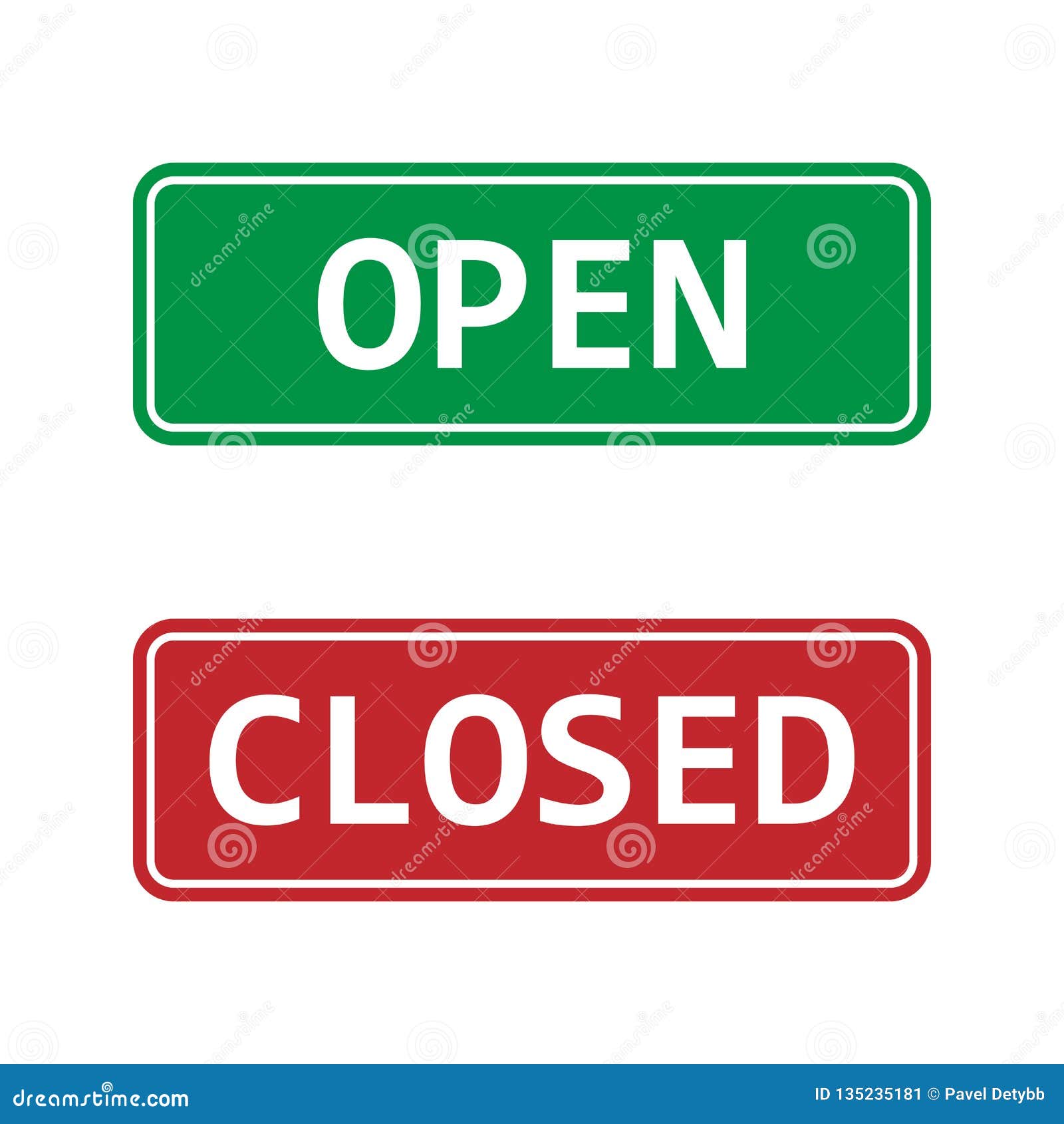 Open, Closed Sign Icon. Vector Illustration, Flat Design Stock ...