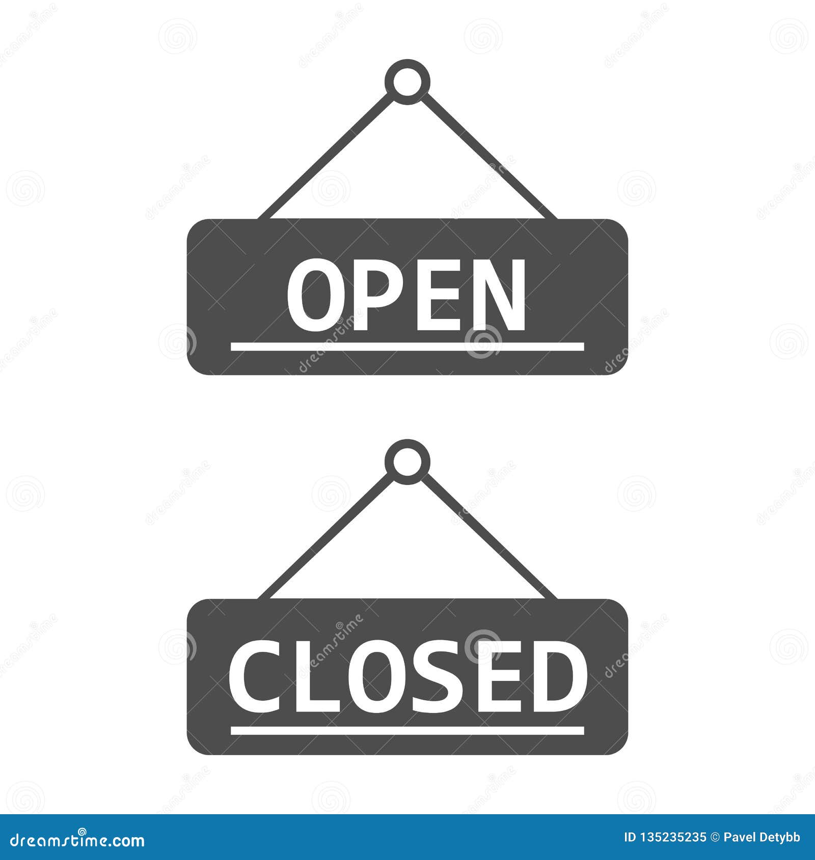 Open, Closed Sign Icon. Vector Illustration, Flat Design Stock ...