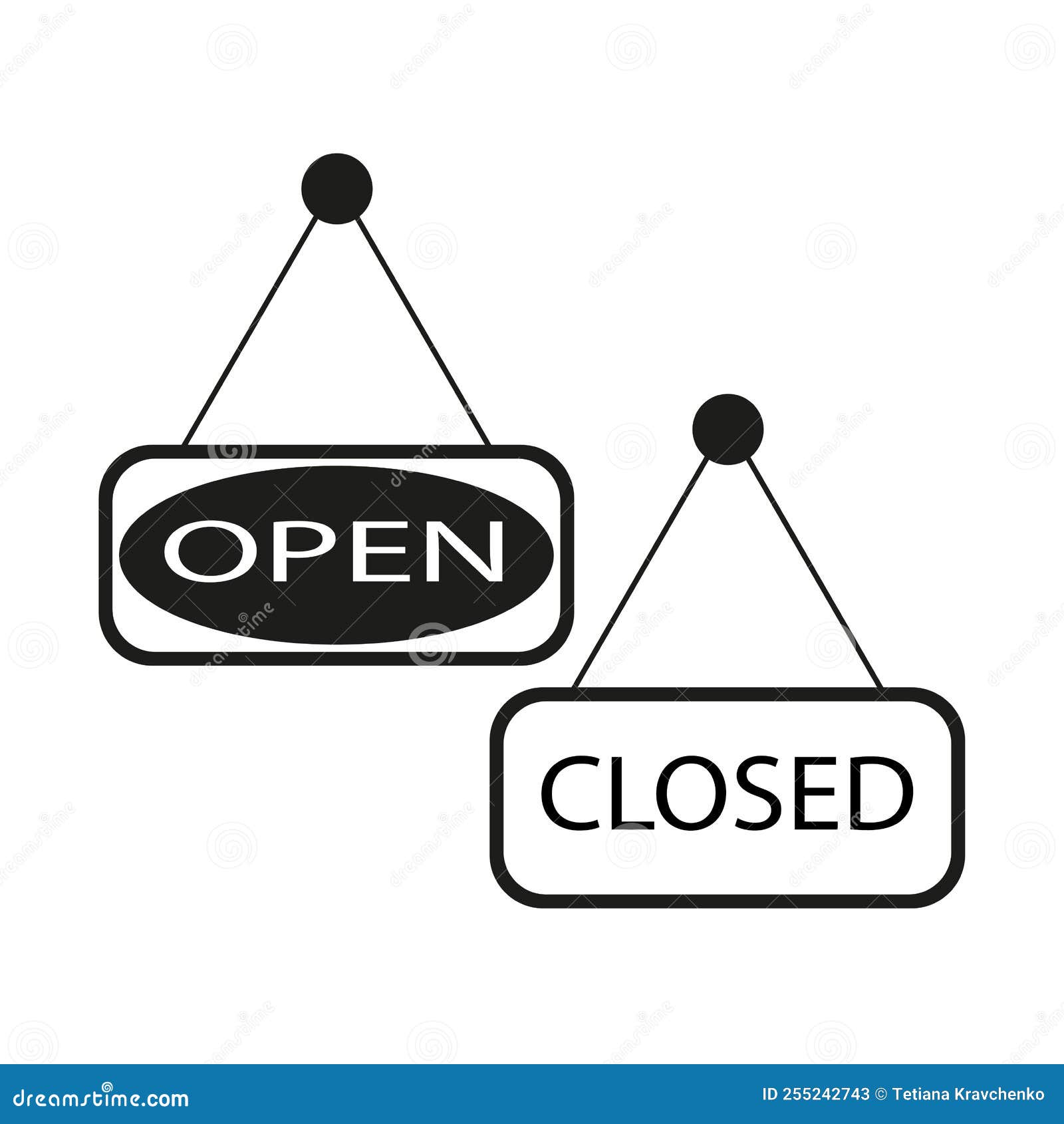Open Closed Sign Icons. Vector Illustration. Stock Image Stock Vector ...