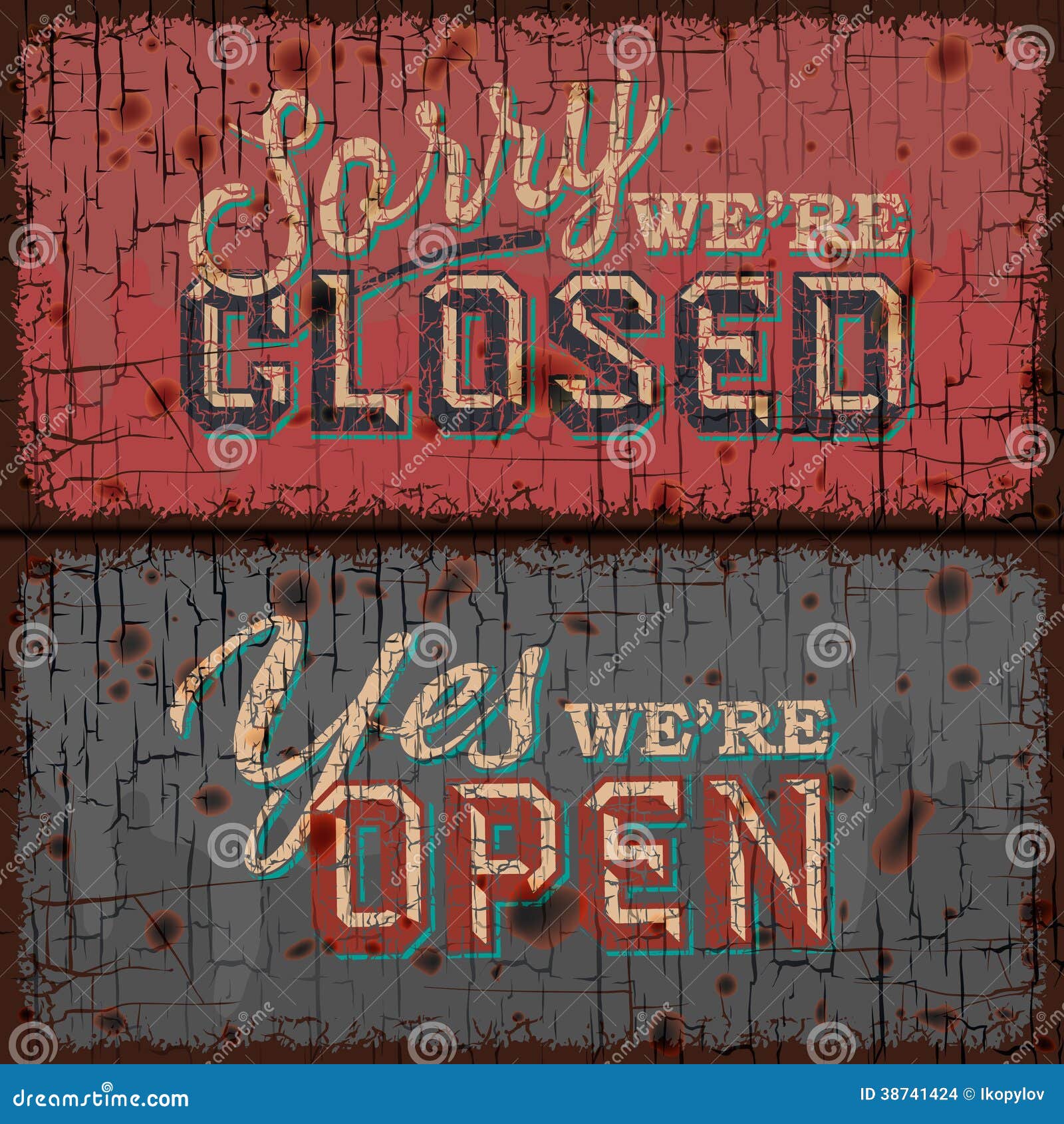 Vintage Open Closed Sign