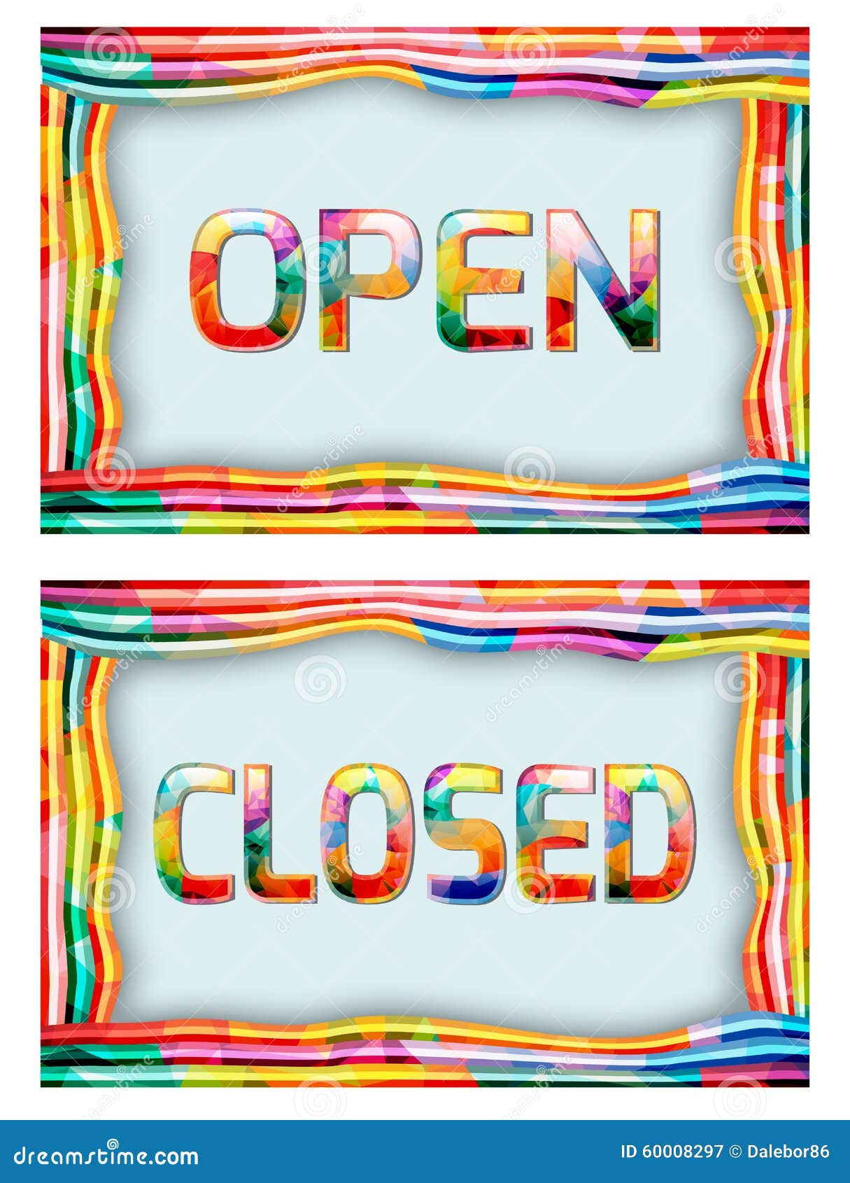 Open and Closed Sign stock vector. Illustration of marketing - 60008297