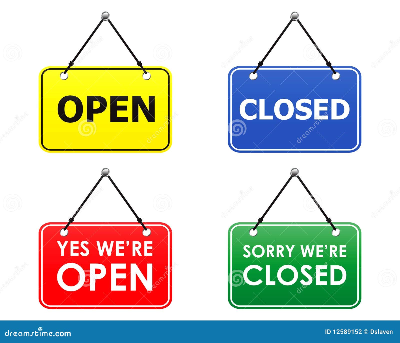Open and Closed Signs (vector) Stock Vector - Illustration of ...