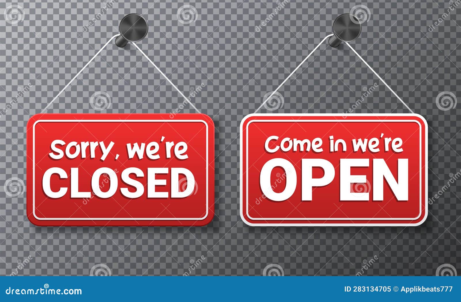 Open and Closed Signs. Vector Illustration Stock Vector - Illustration ...