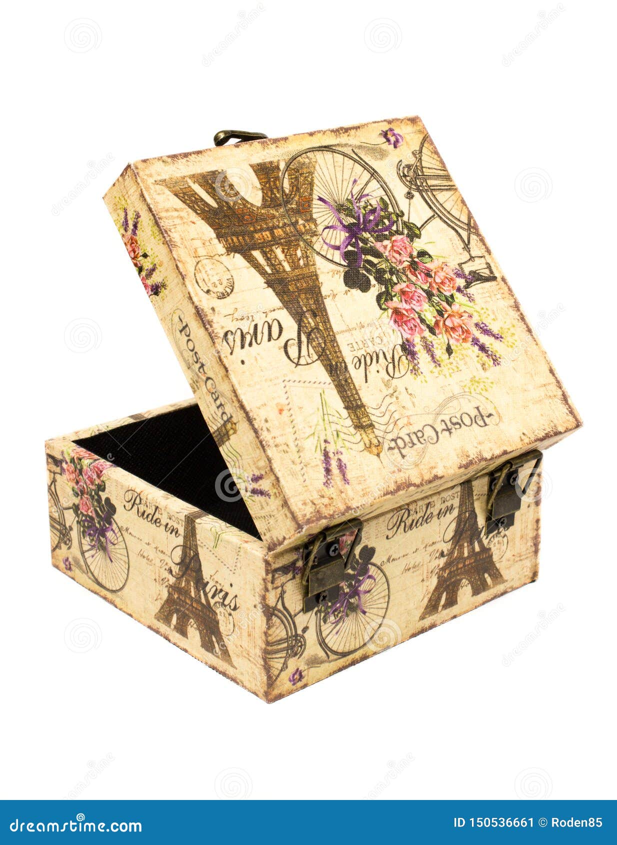 Open and Closed Square Decorative Gift Box or Box on a White Background ...