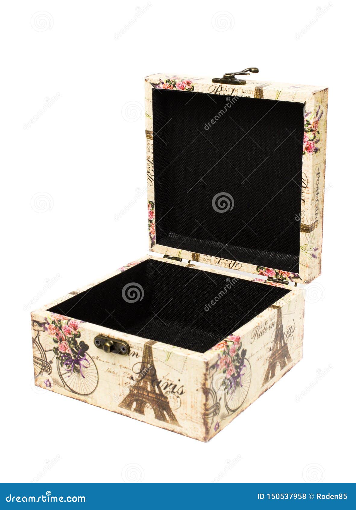 Open and Closed Square Decorative Gift Box or Box on a White Background ...