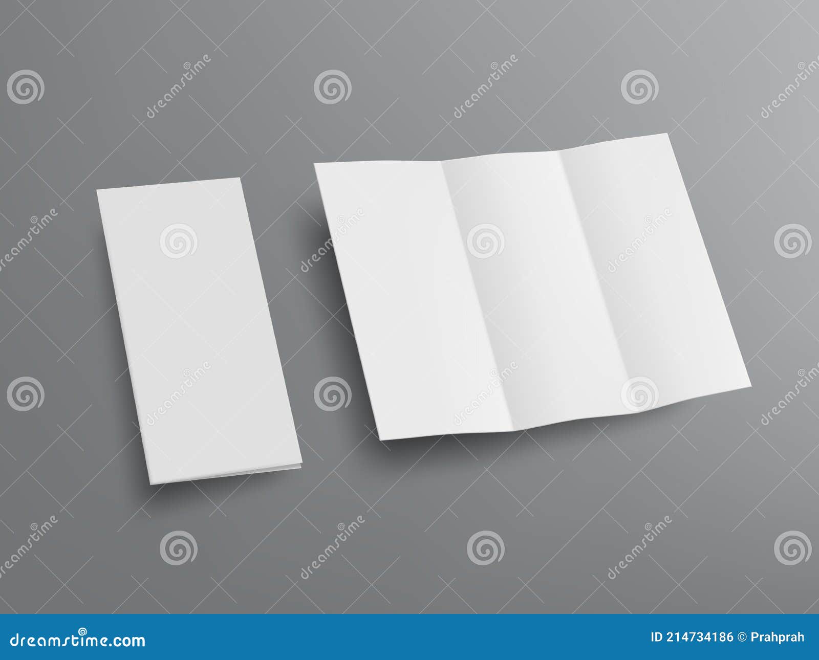 Open and Closed Trifold Paper Booklet with Shadow Stock Vector ...