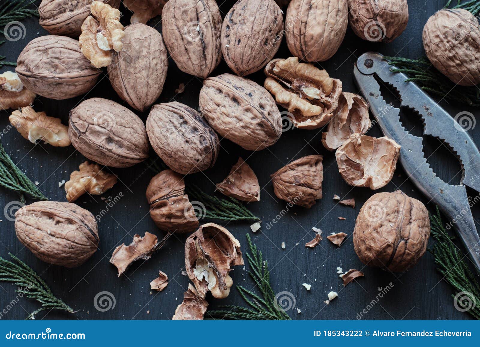 Open and Closed Walnuts with Nutcrackers Stock Photo - Image of group ...