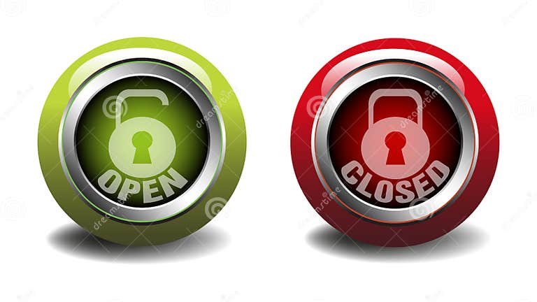 Open and Closed Web Buttons Stock Vector - Illustration of element ...