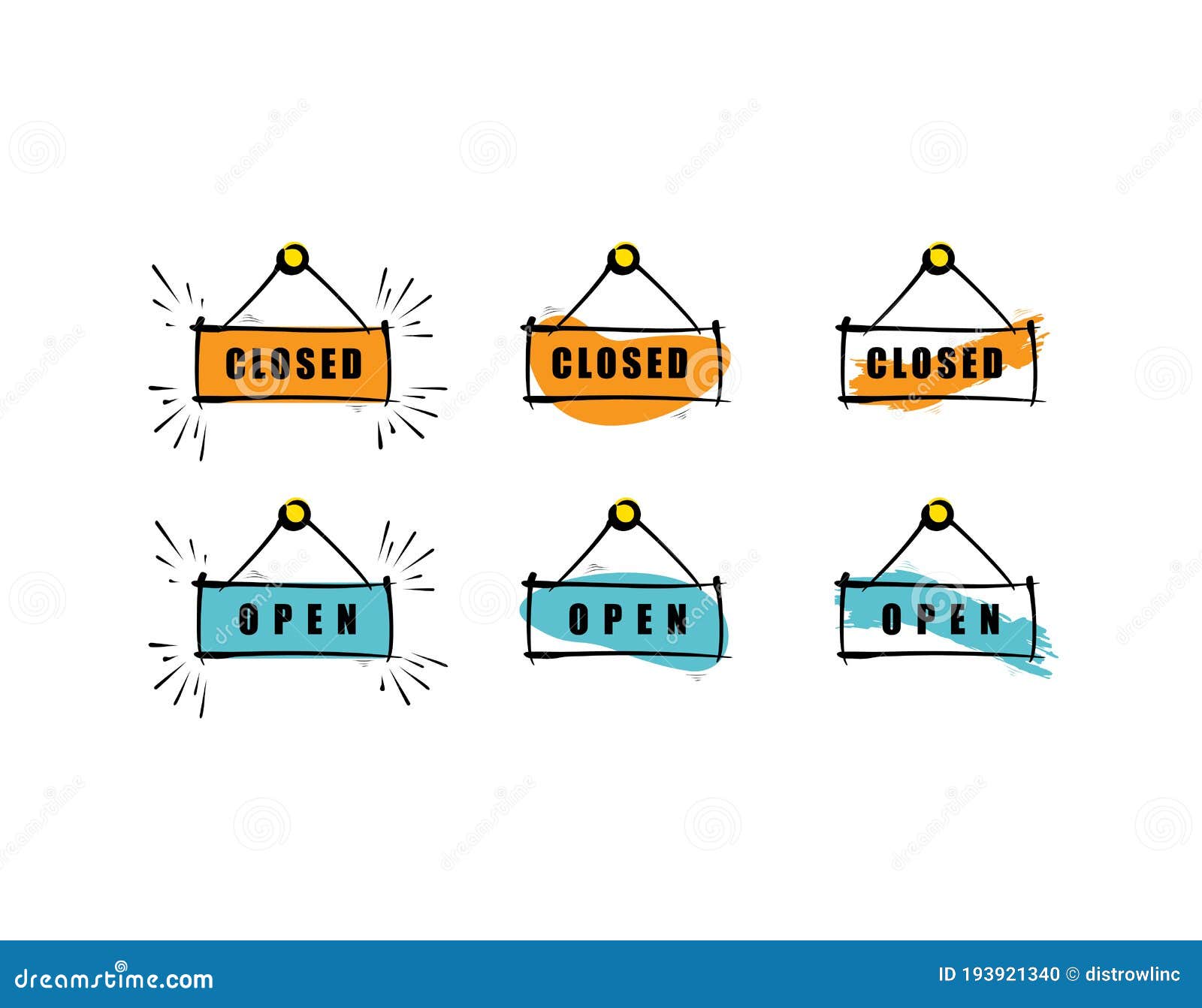 Open and Closed on White Background in Vector Illustration Stock Vector ...