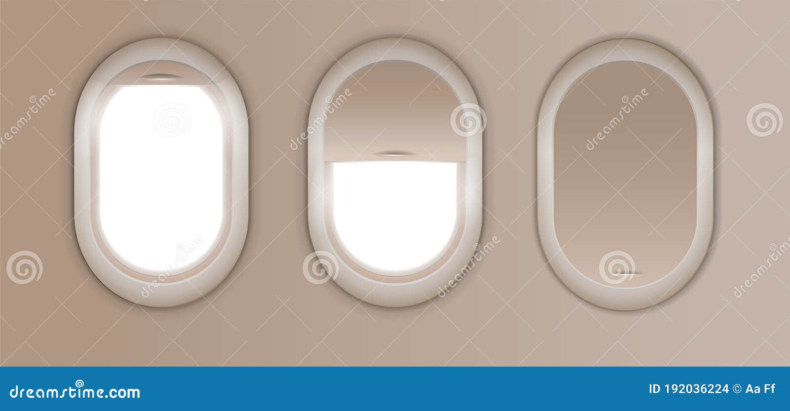 Open and Closed Window in Plane. Gray Airplane Window, Gray Light ...