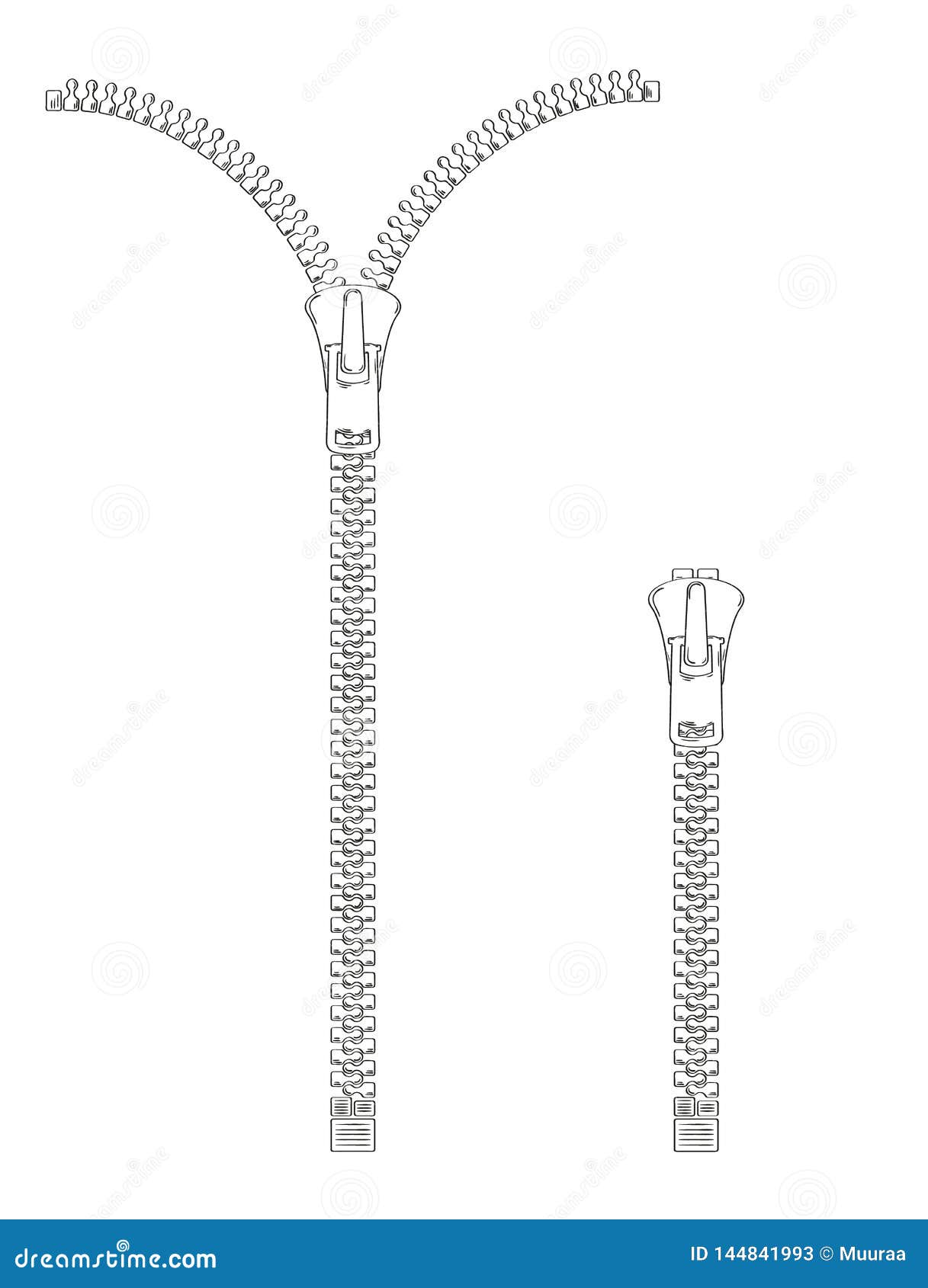Open and closed zipper stock illustration. Illustration of black ...