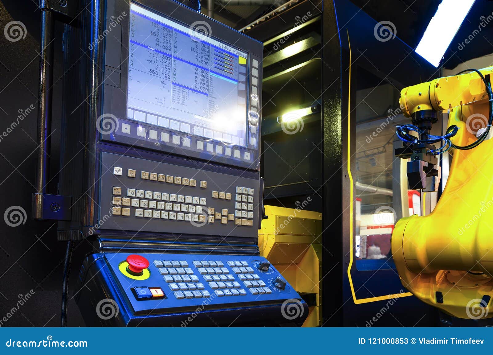 Open Modern CNC Panel Machine with Snap on Background Open Part of the ...