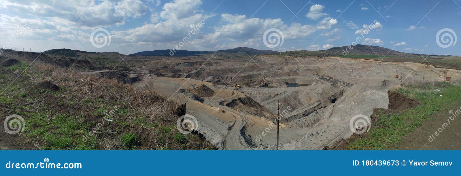 Open Coal Mine Panorama with Sky Stock Image - Image of panorama, open ...