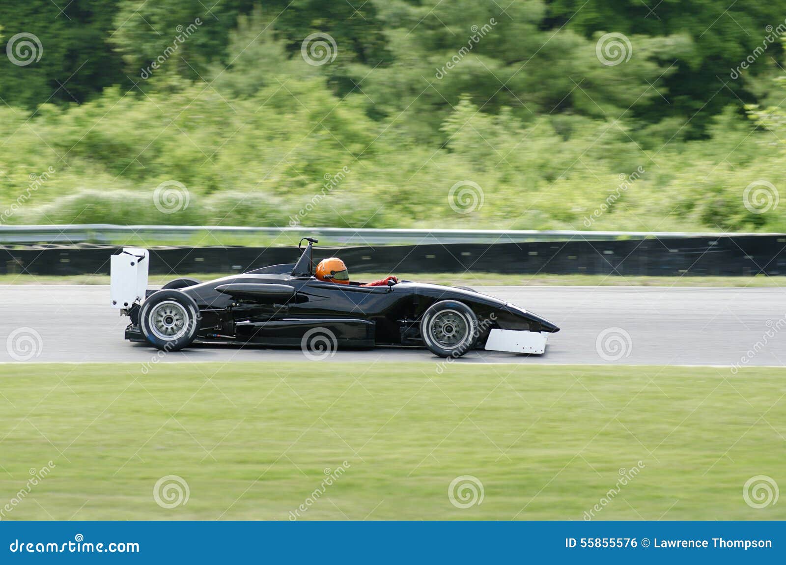 Open Cockpit Black Racing Car Driving on Track Stock Photo - Image of ...