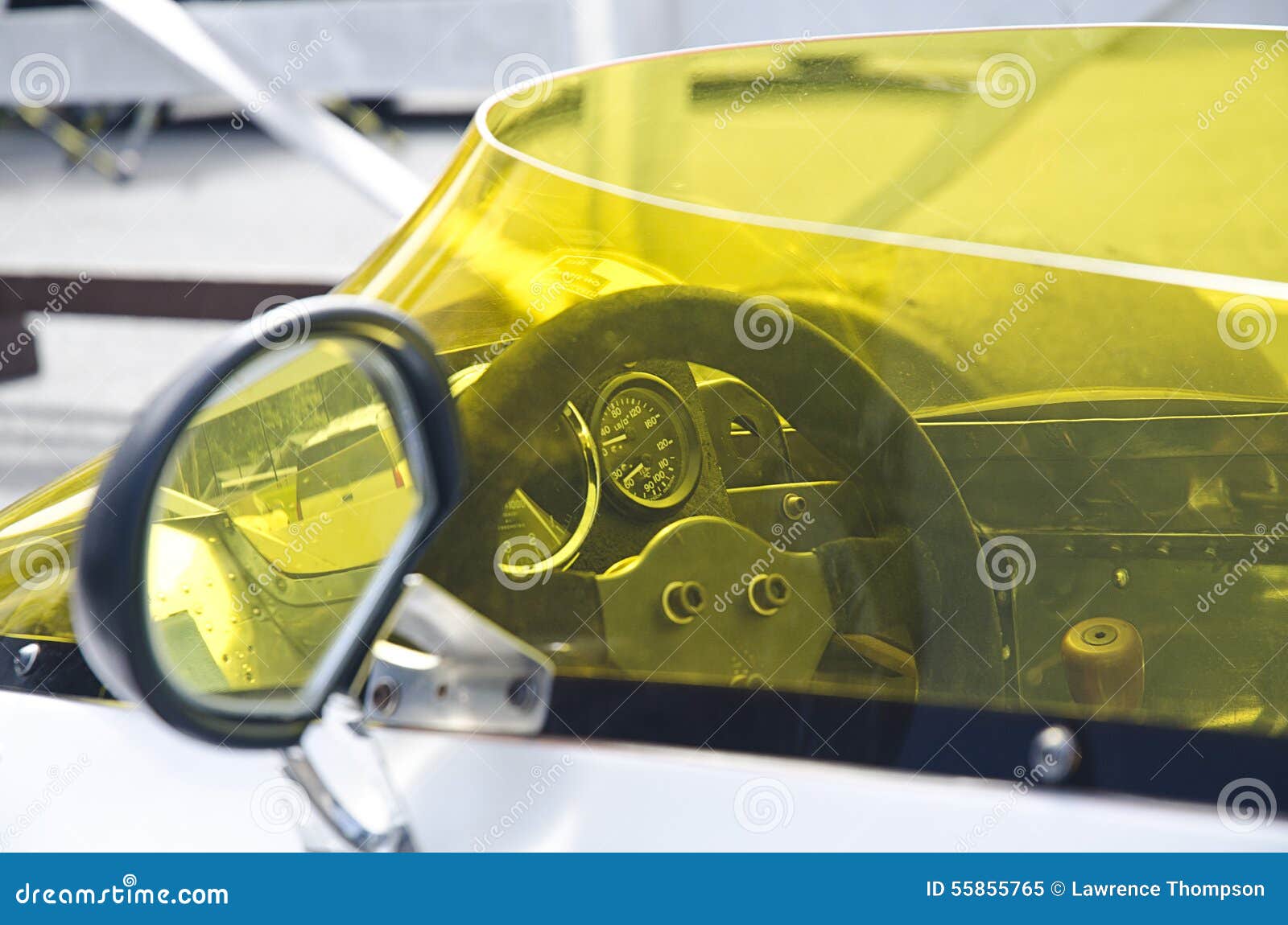 Open Cockpit Race Car with Steering Wheel and Gauges Stock Image ...
