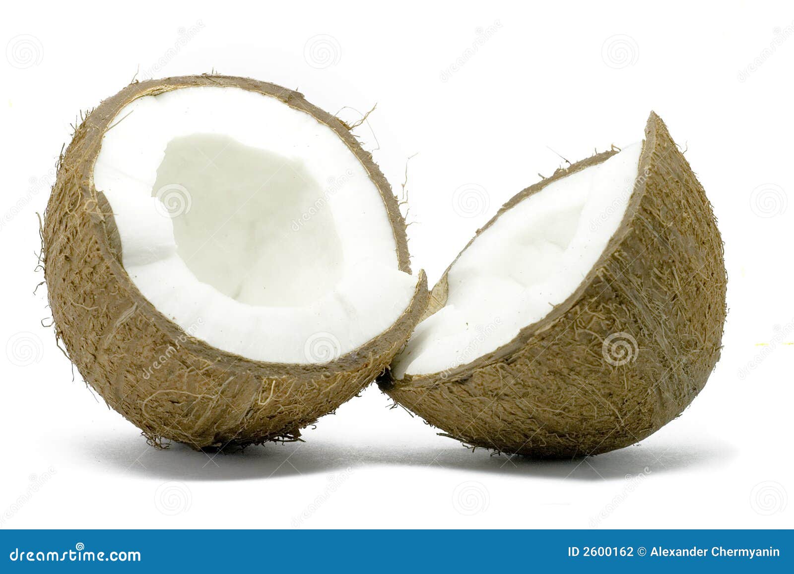 Open Coconut Isolated on White Stock Photo - Image of palmtree, open ...