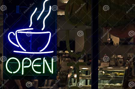 Open Coffee Shop stock image. Image of bright, glowing - 5831811