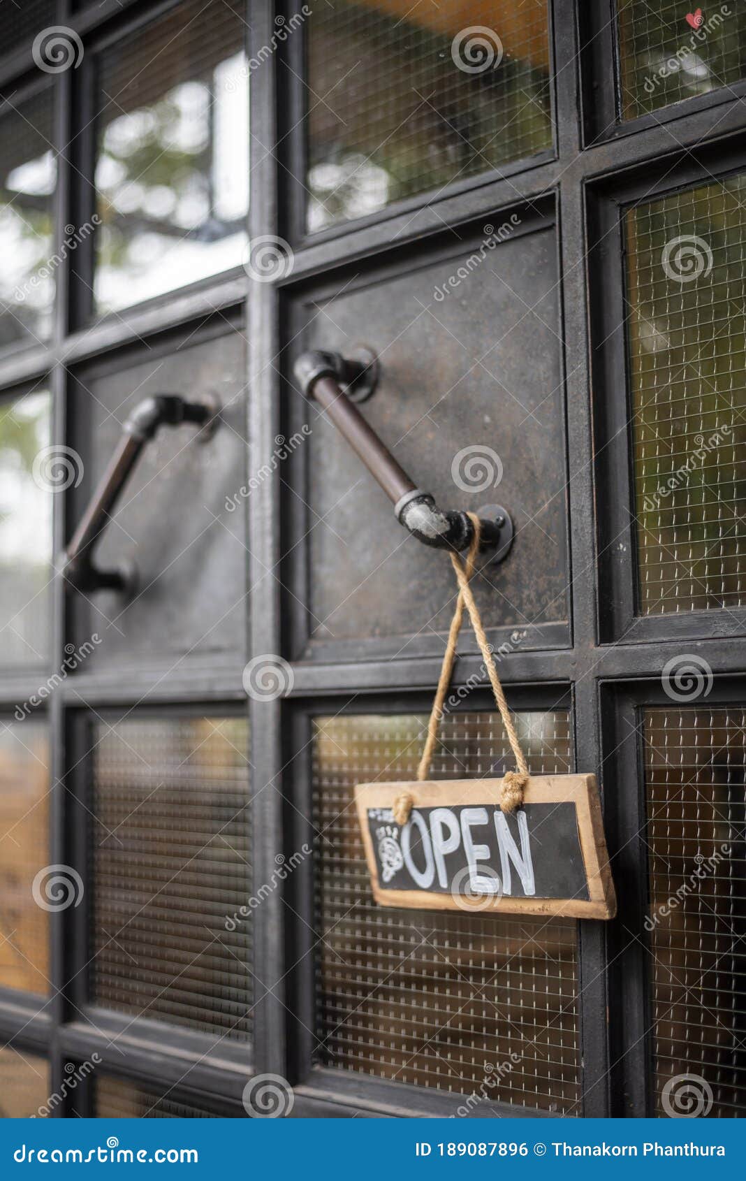 Open Coffee Shop Sign on Door Stock Photo - Image of open, symbol ...