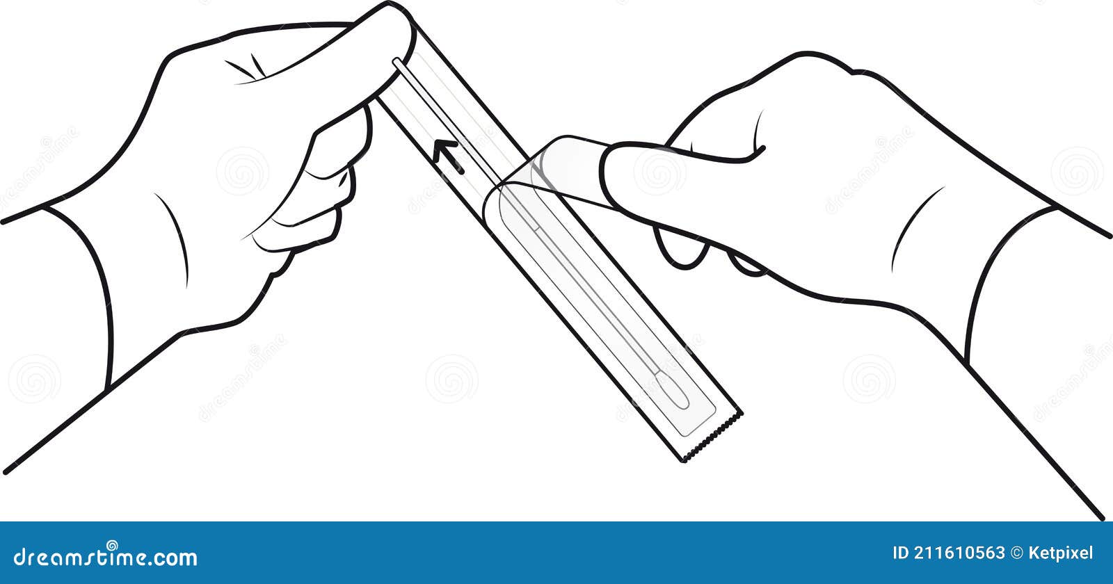 1-Open the Collection Swab.wrapper Line Stock Vector - Illustration of ...