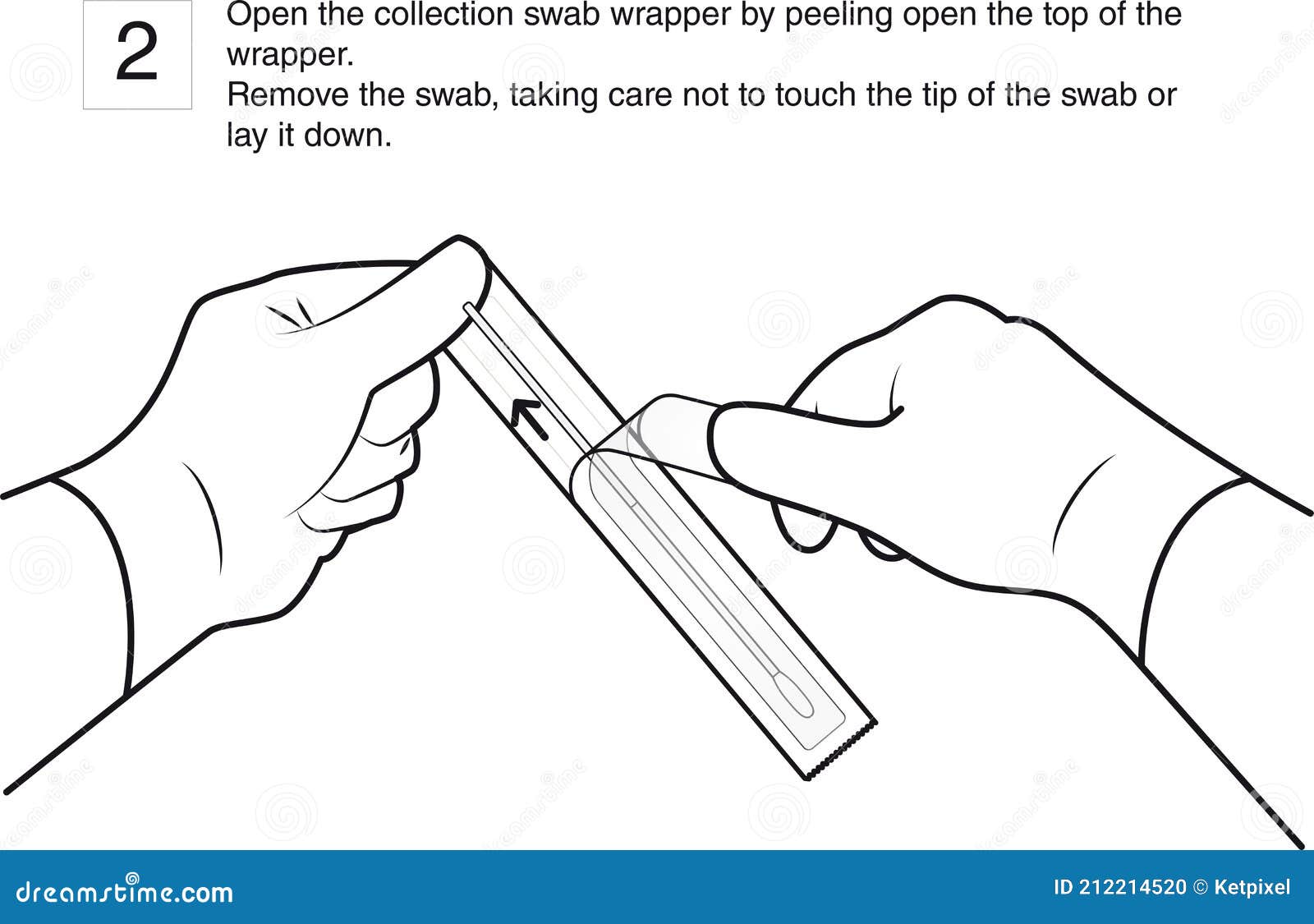 1-Open the Collection Swab.wrapper Line Stock Illustration ...