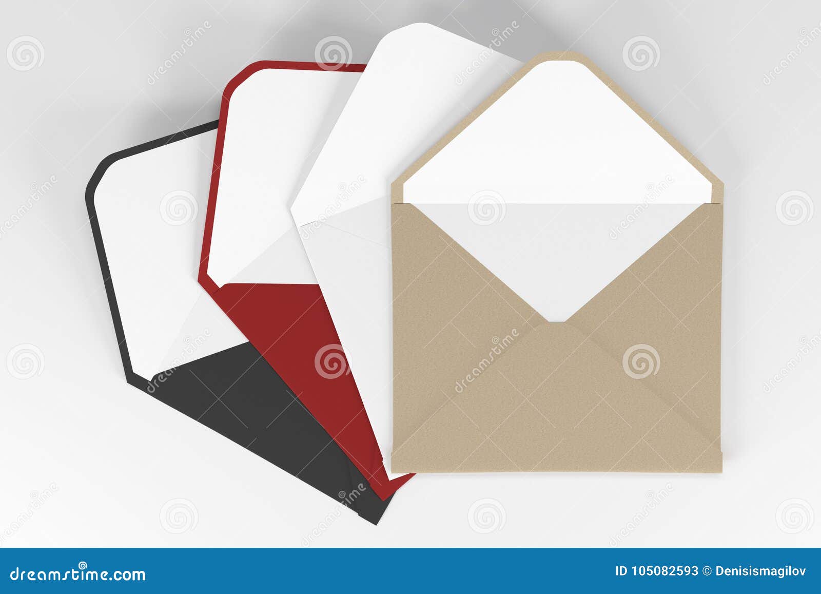 Colored Envelopes on a White Surface Stock Illustration - Illustration ...
