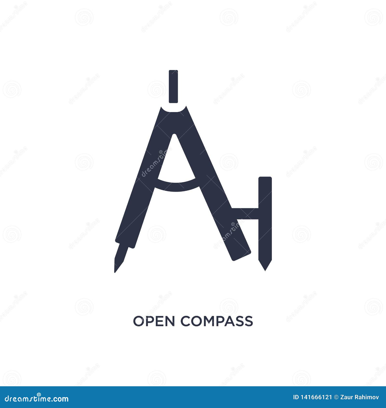 Open Compass Vector Icon Isolated On Transparent Background, Lin ...