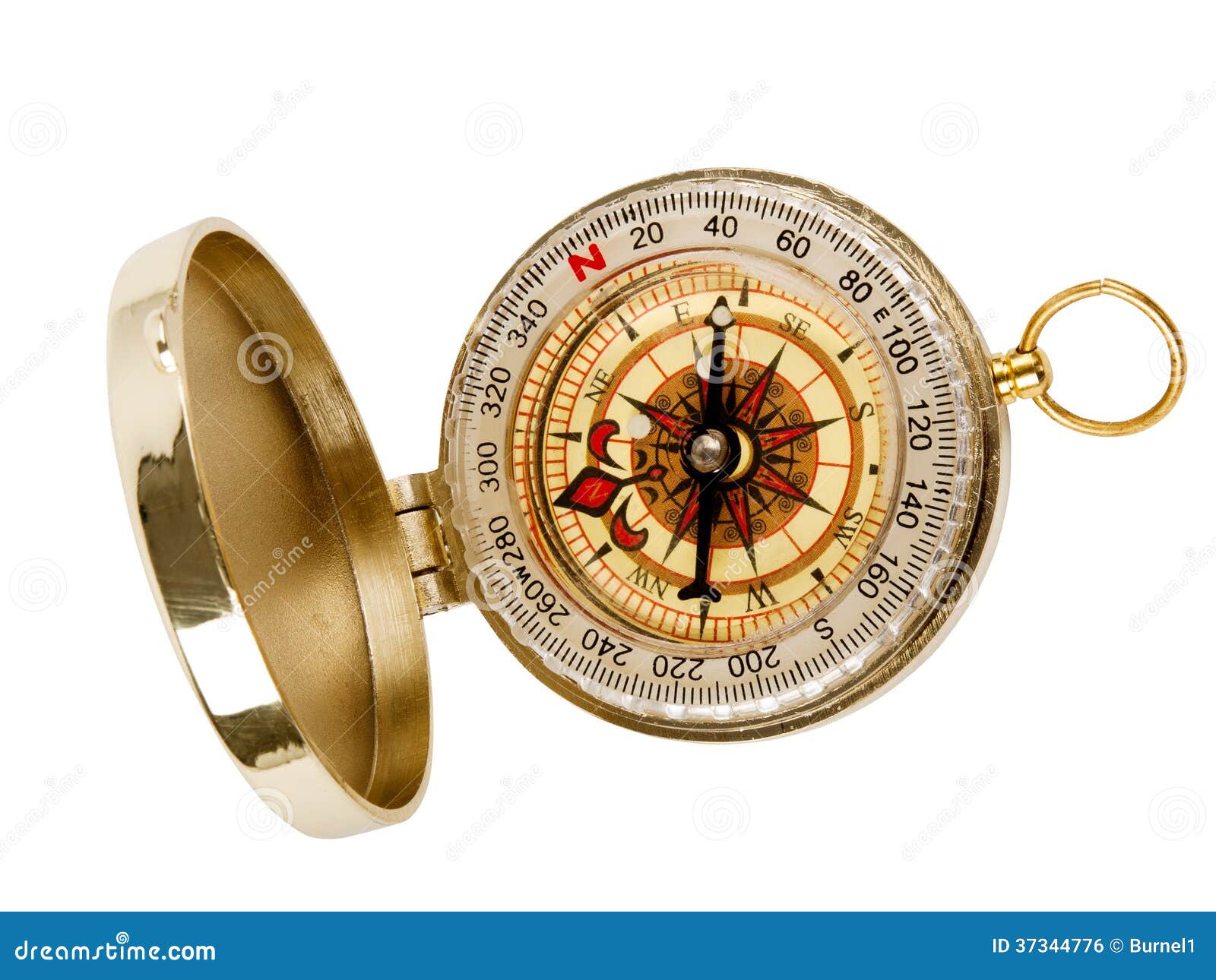 Open compass stock photo. Image of brass, close, gold - 37344776