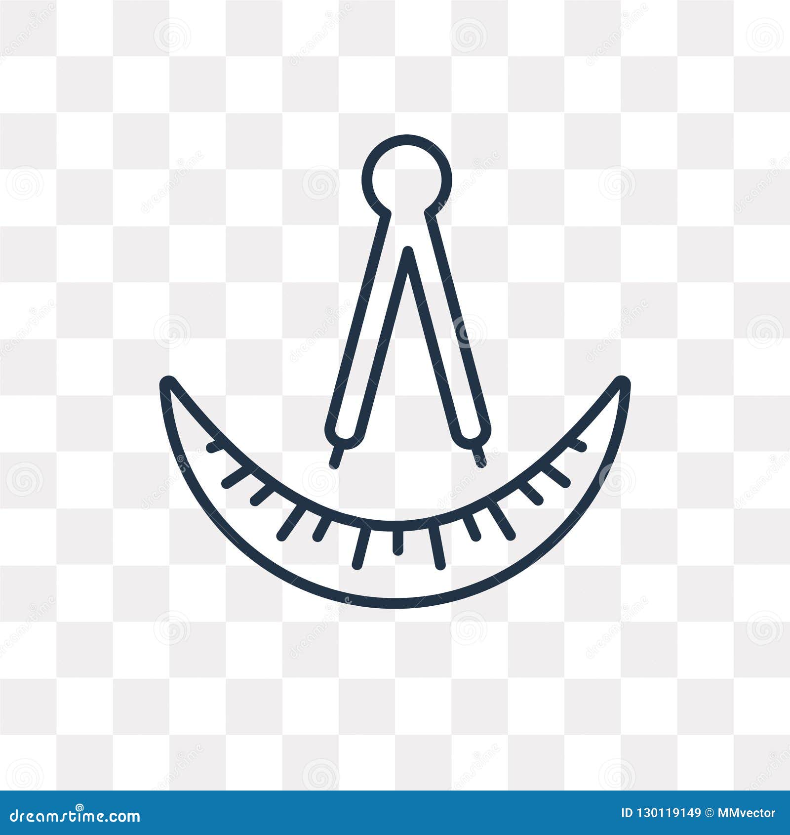 Open Compass Vector Icon Isolated On Transparent Background, Lin ...