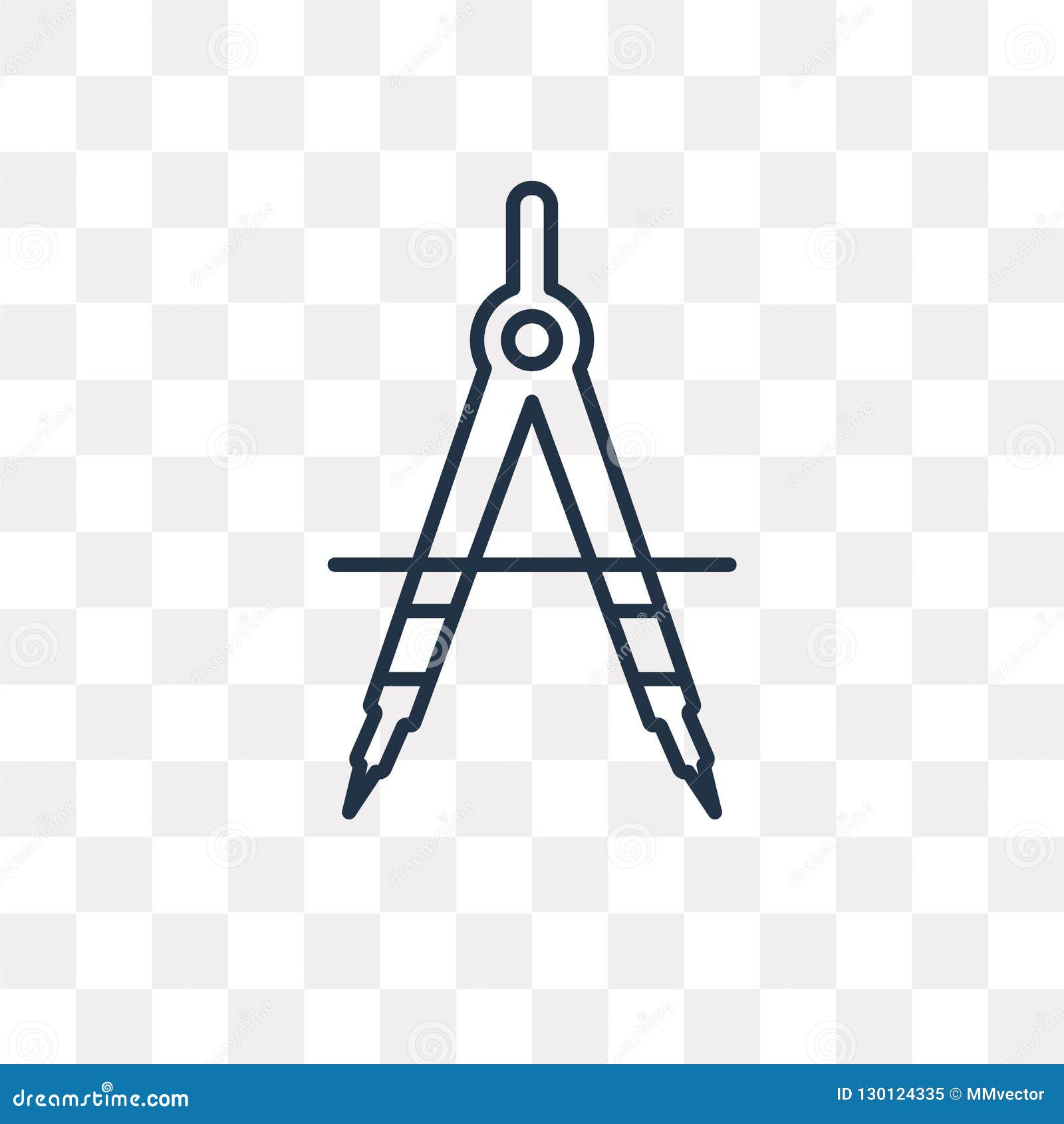 Open Compass Vector Icon Isolated On Transparent Background, Lin ...