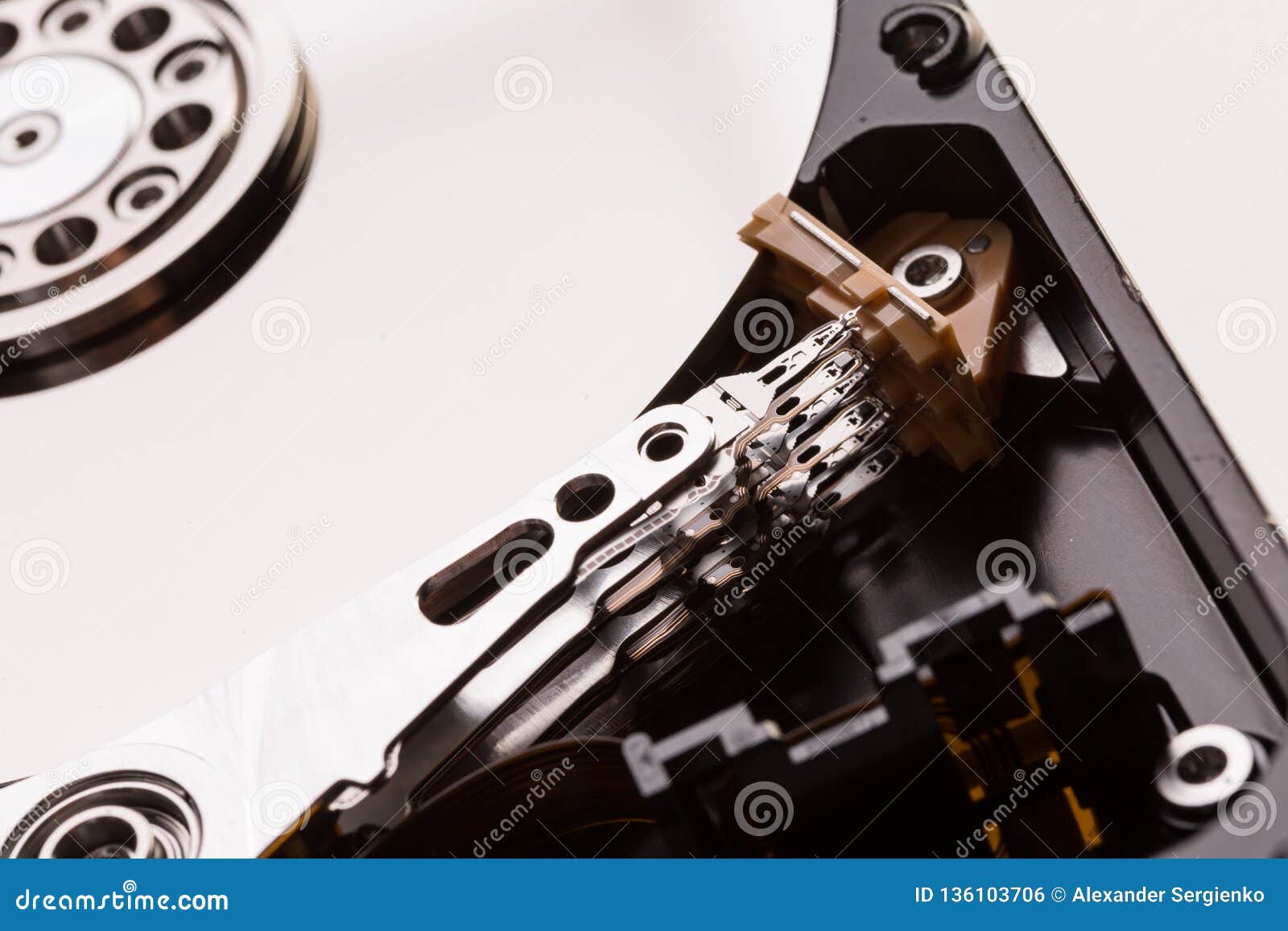 Open Computer Hard Drive Disc on White Stock Photo - Image of device ...