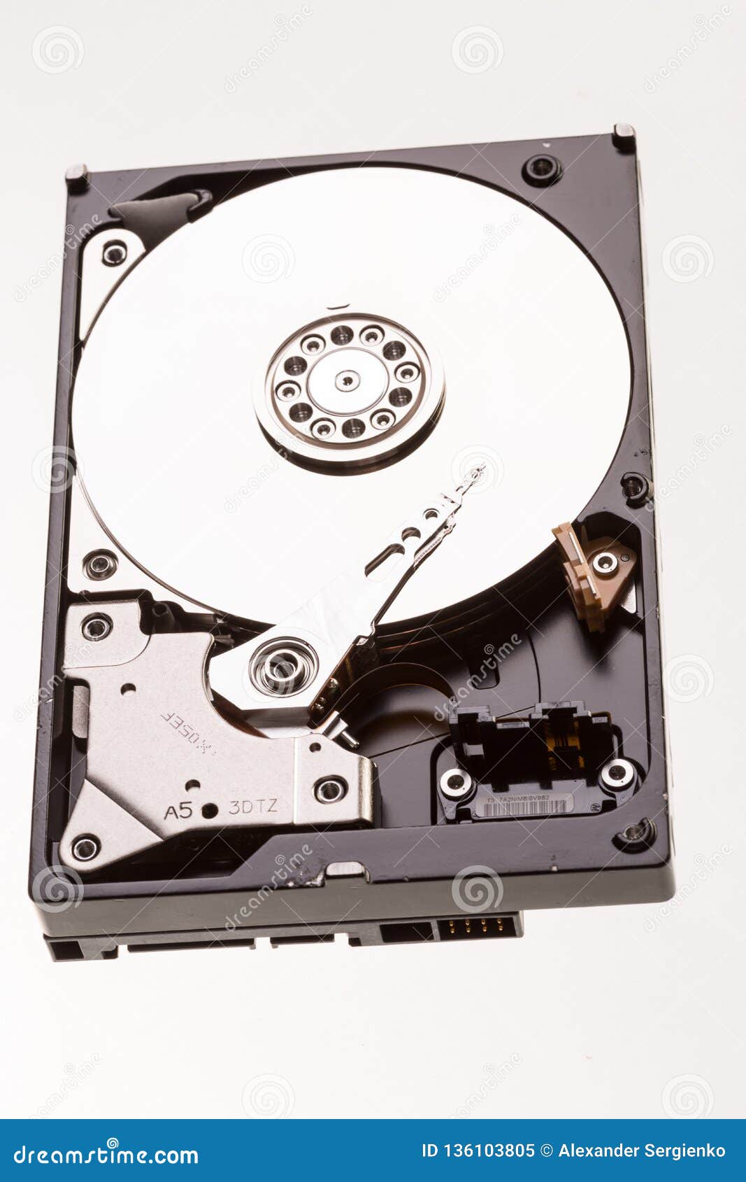 Open Computer Hard Drive Disc on White Stock Image - Image of drive ...