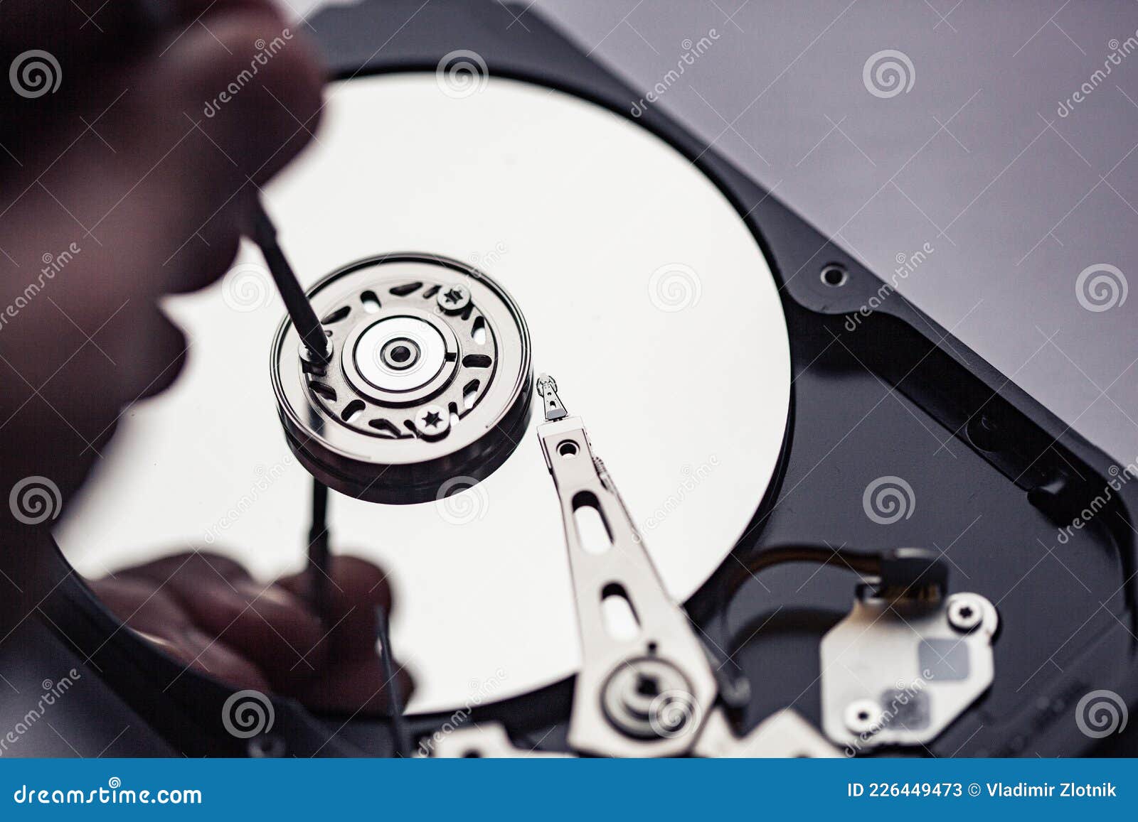 Open Computer Hard Drive for Repair. Data Safety Concept Stock Image ...