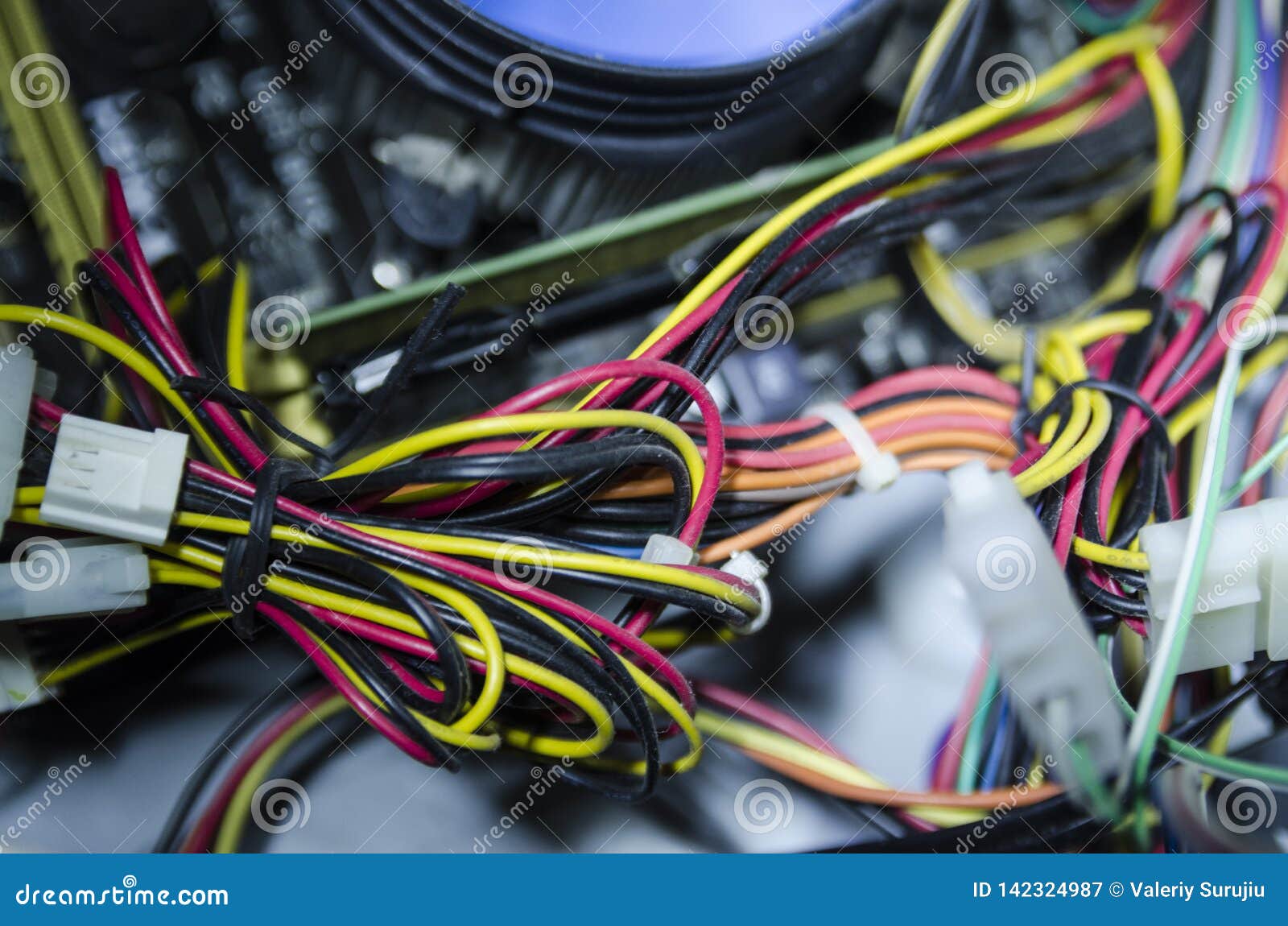 Open Computer Power Supply Unit with Dust Stock Image - Image of blue ...