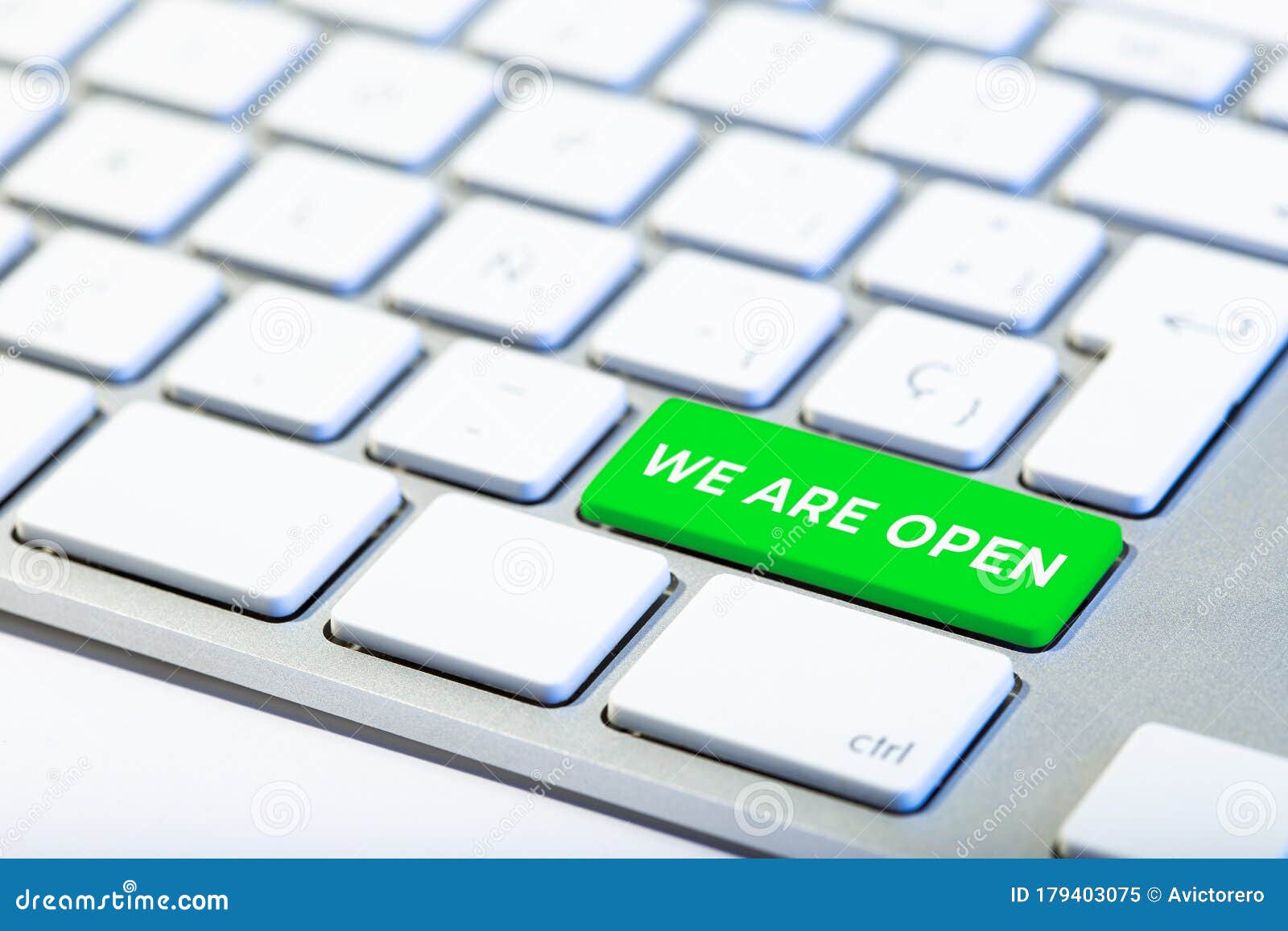 Keyboard with Green Key and Text Stock Image - Image of communication ...