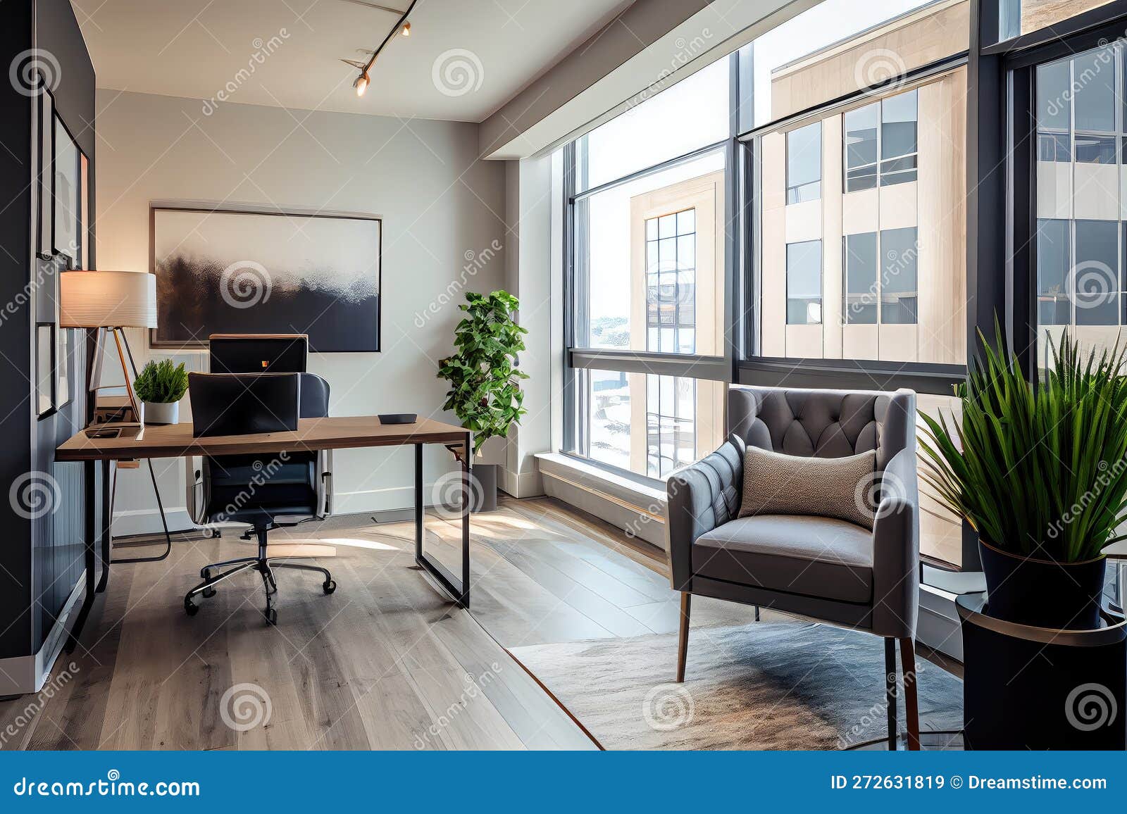 Open-concept Office with Large Windows and Natural Light, Providing a ...