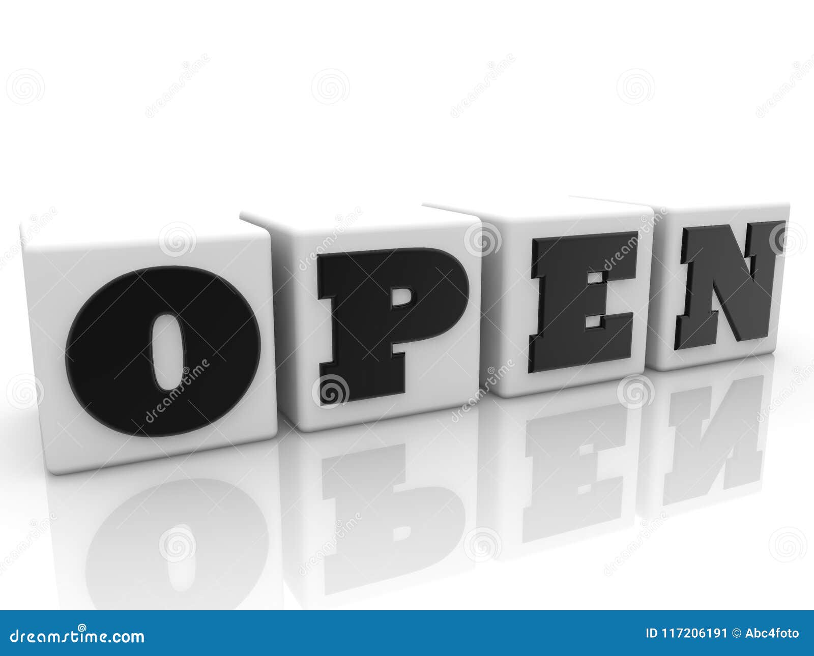 Open Concept on White Cubes Stock Illustration - Illustration of ...