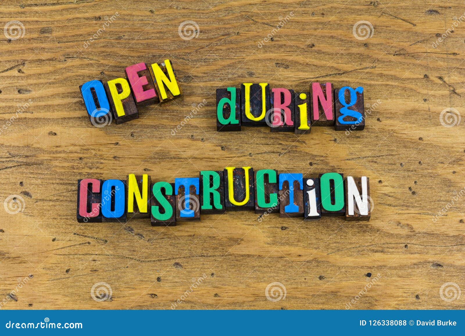 Open during Construction Danger Stock Photo - Image of wood, sign ...